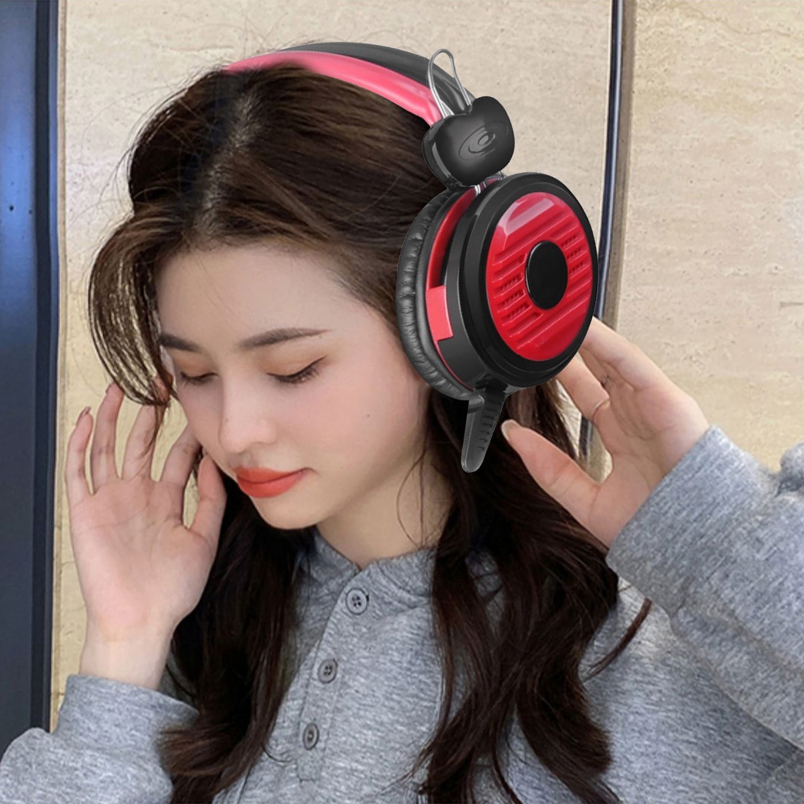 Red and Black Colorful Headset Desktop Computer Headset Laptop Game ...