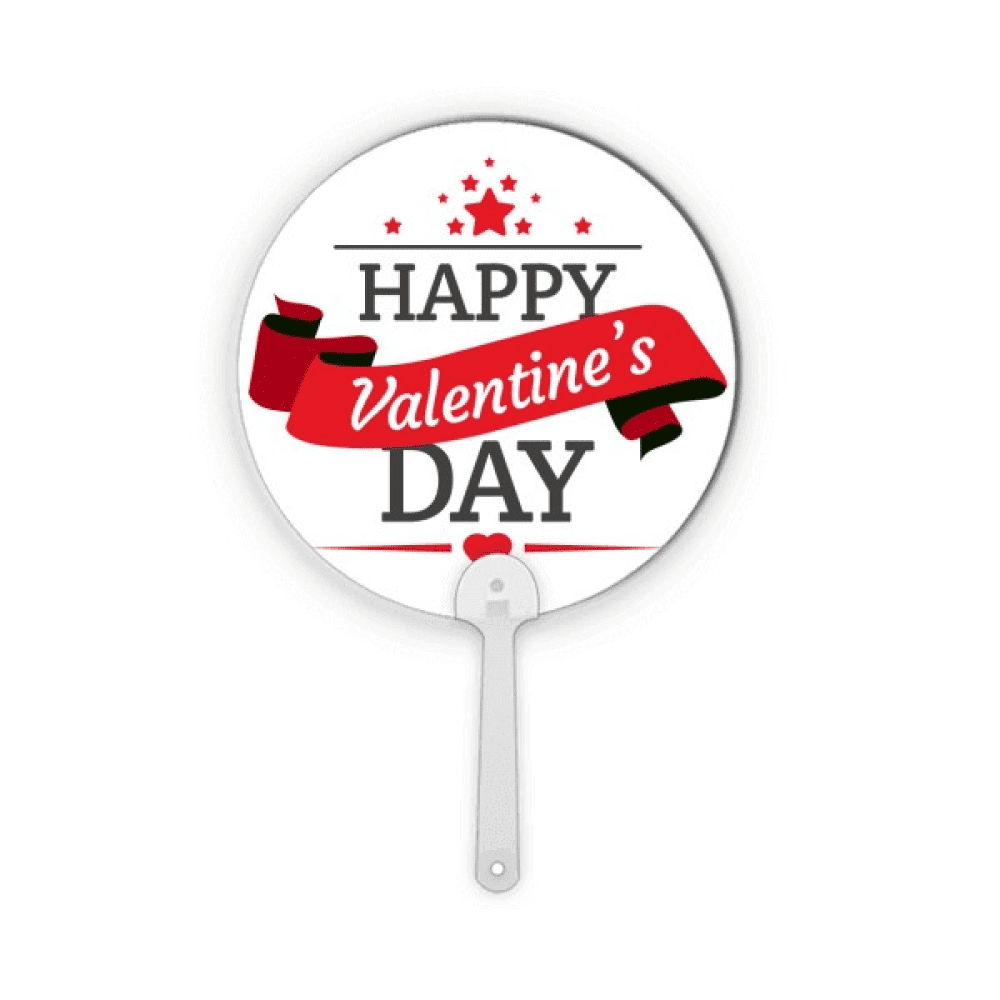 Red and Black Happy Valentine's Day Plastic Round Handheld Fan ...