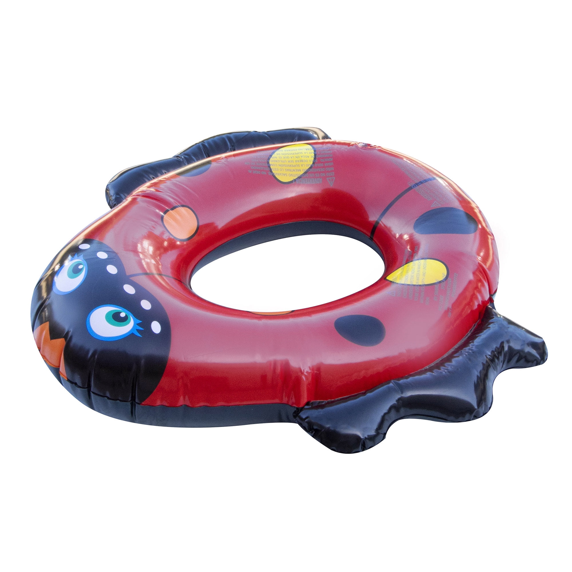Red and Black Inflatable Ladybug Swim Ring Tube Pool Float 24-inch ...