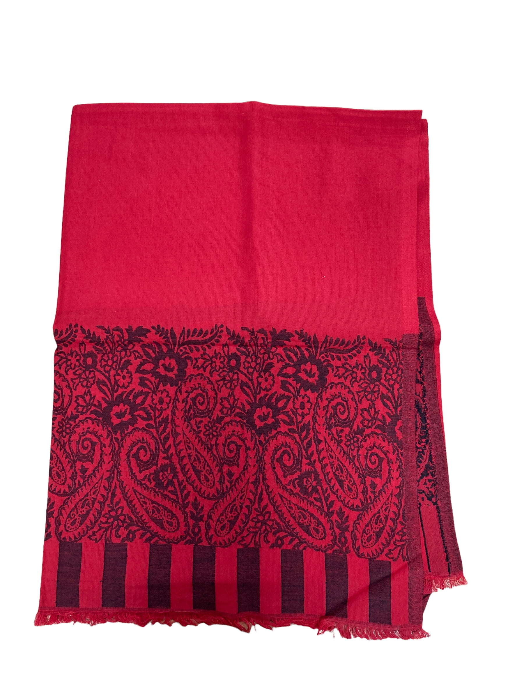 Red and Black Modal Scarf with Kani Prints For Women Exquisite Unique ...