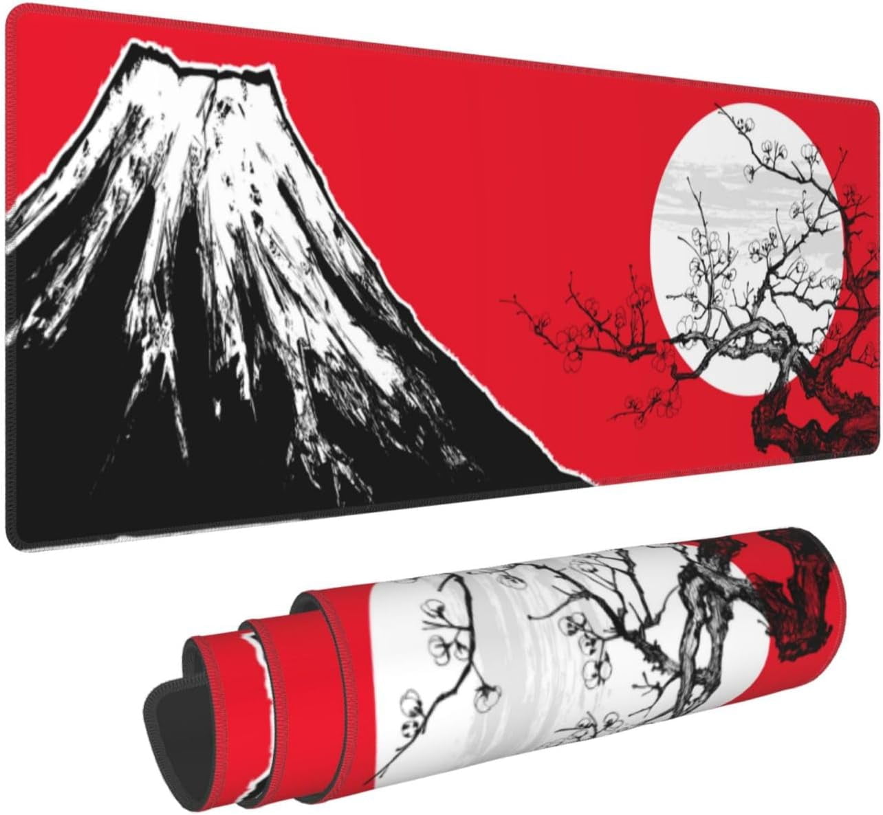 Red and Black Mountain Moon Gaming Mouse Pad Extended Large Mousepad 31 ...