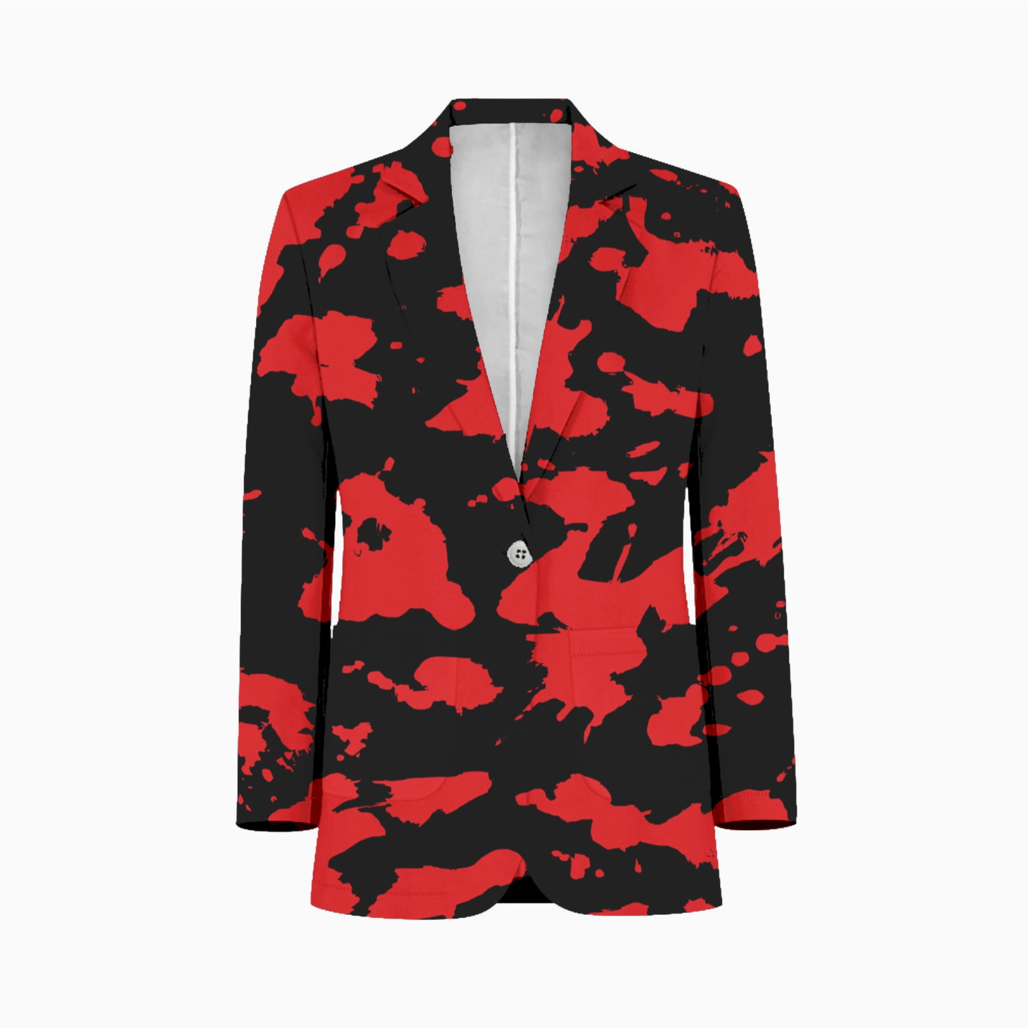 Red and Black Paint Splatter Mens Suits Shawl Collar Slim Fit Suit Mens ...