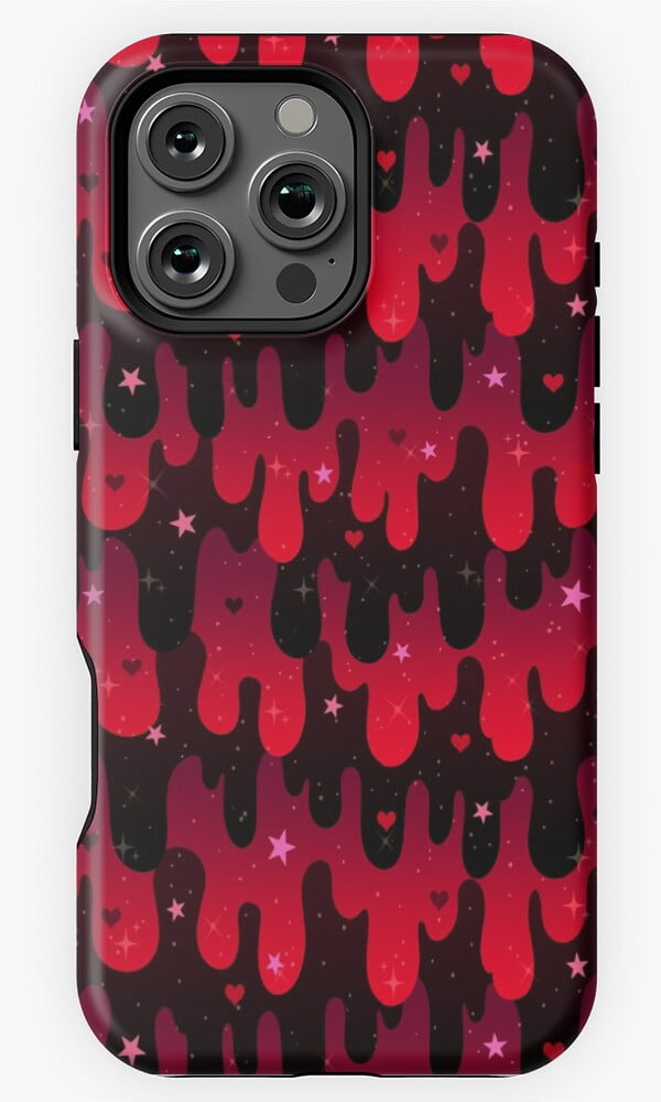 Red and Black Slime Gothic Art Phone Case for iPhone 11 12 13 14 15 16 ...