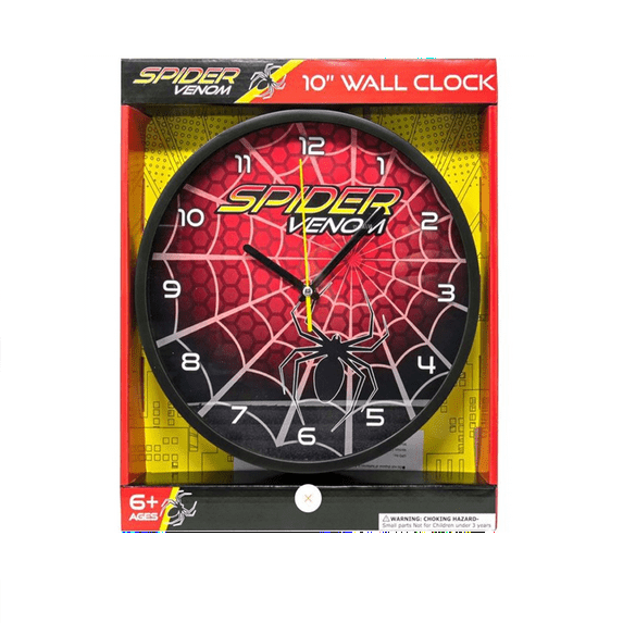 Red and Black Spider Venom 10" Round Wall Clock with Retina Display ...