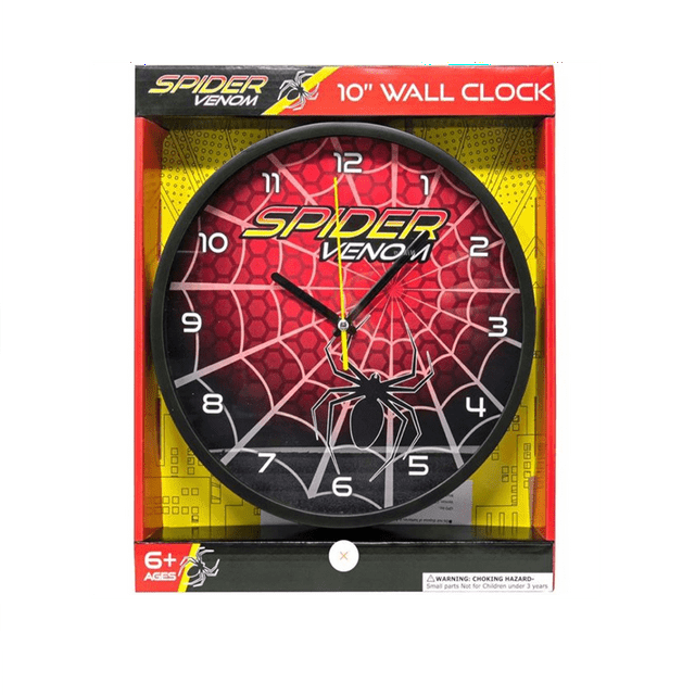 Red and Black Spider Venom 10" Round Wall Clock with Retina Display ...