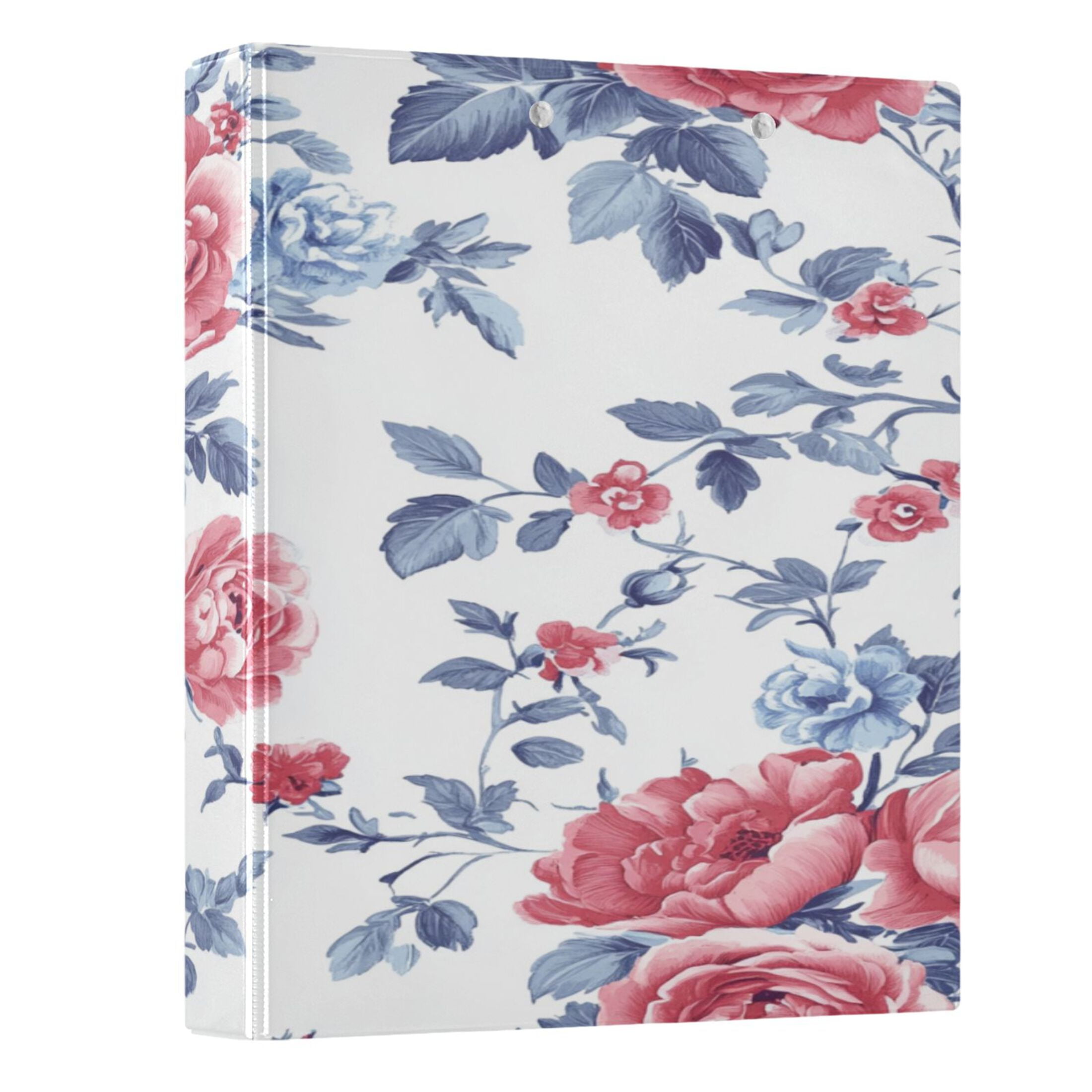 Red and Blue Floral 3 Ring Hardcover Binders 1.5in Round Rings for ...