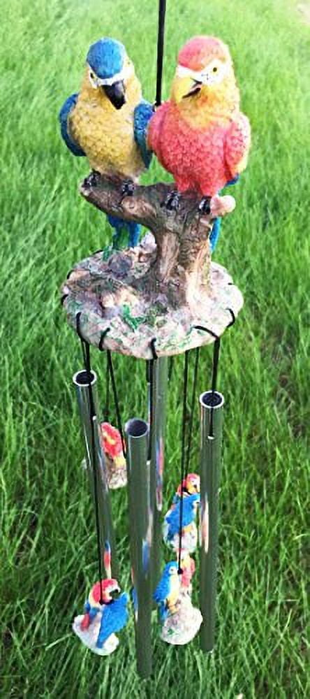 Red and Blue Scarlet Macaw Parrots Couple Resonant Relaxing Wind Chime ...