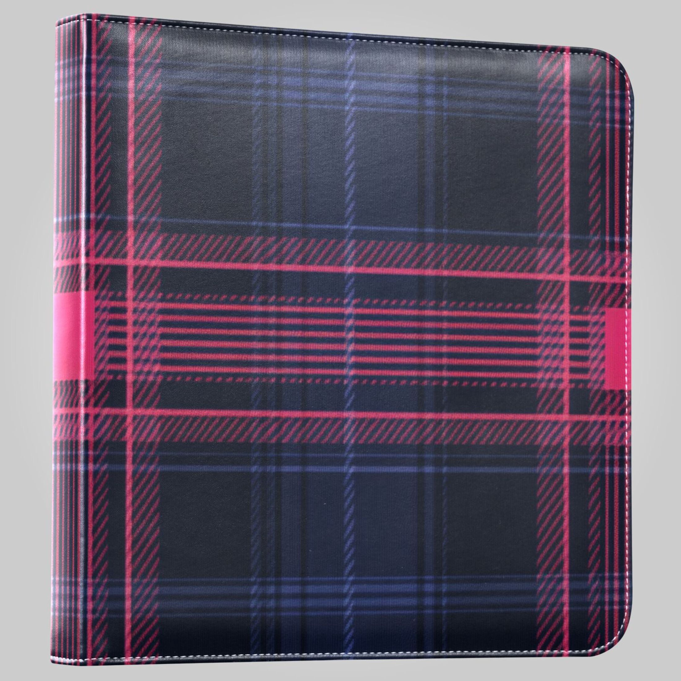 Red and Blue Tartan Plaid PU Leather Photo Albums 3 Rings Binder ...