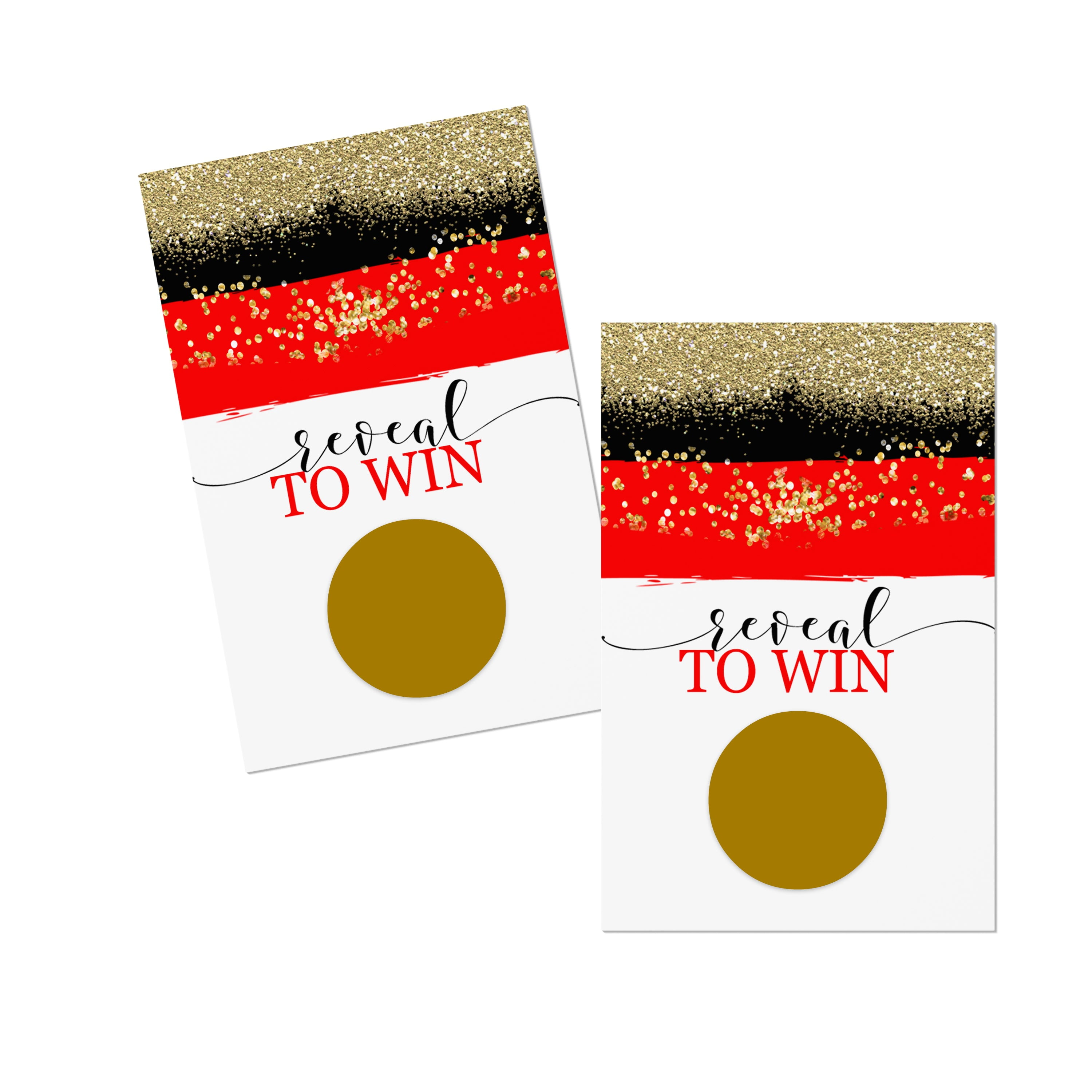 Red and Gold Scratch Off Game Cards for Wedding, Baby Showers ...
