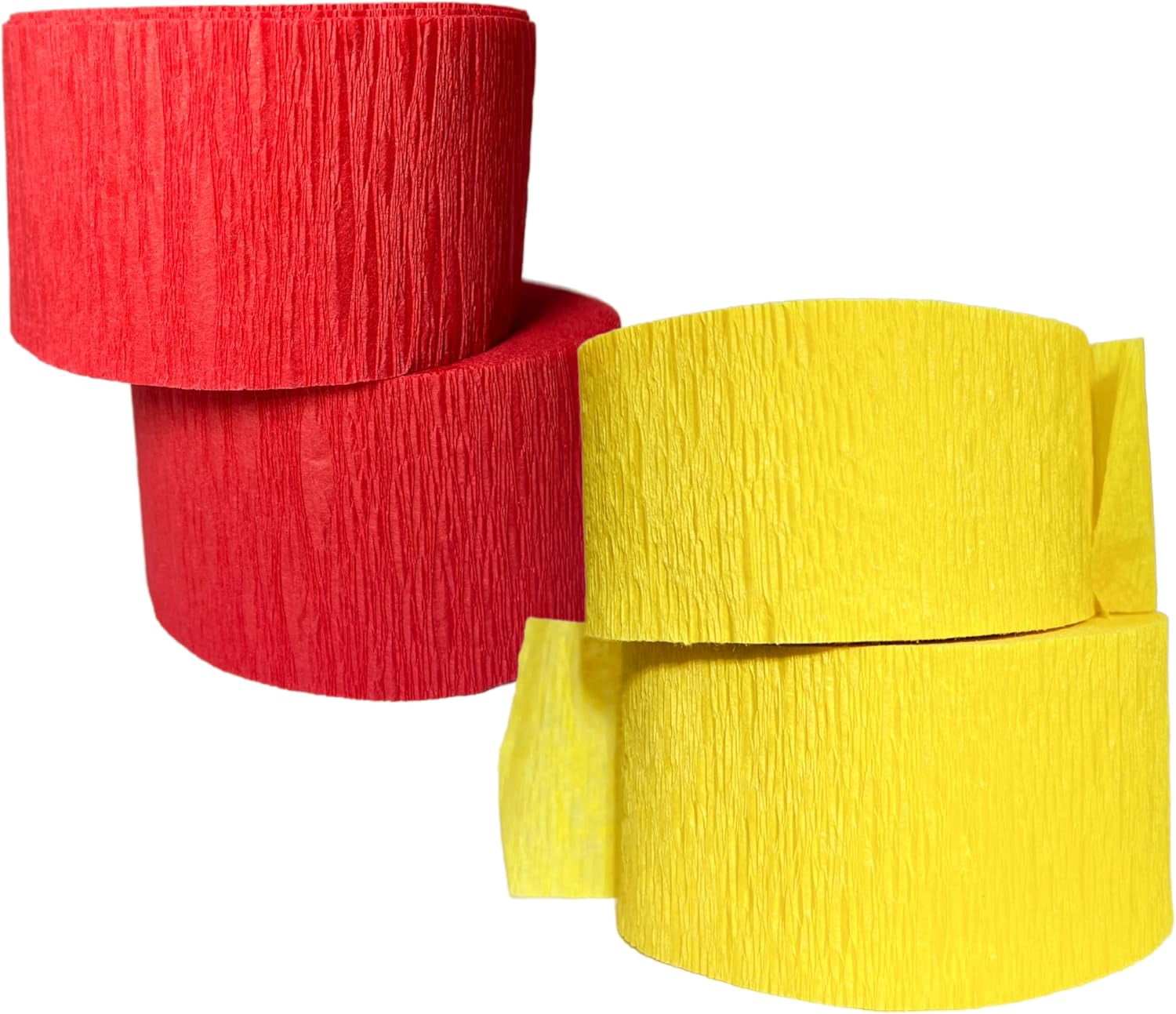 Red and Gold Yellow Crepe Paper Streamers (2 Rolls Each Color) USA-Made ...