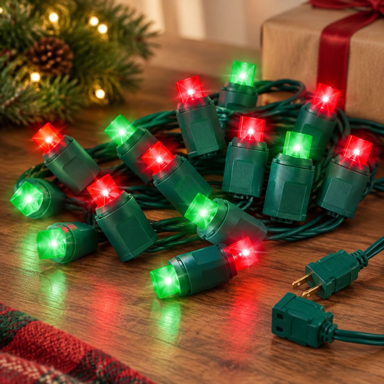 Red and Green 21.6FT 100 Count LED String Lights for Indoor Outdoor ...