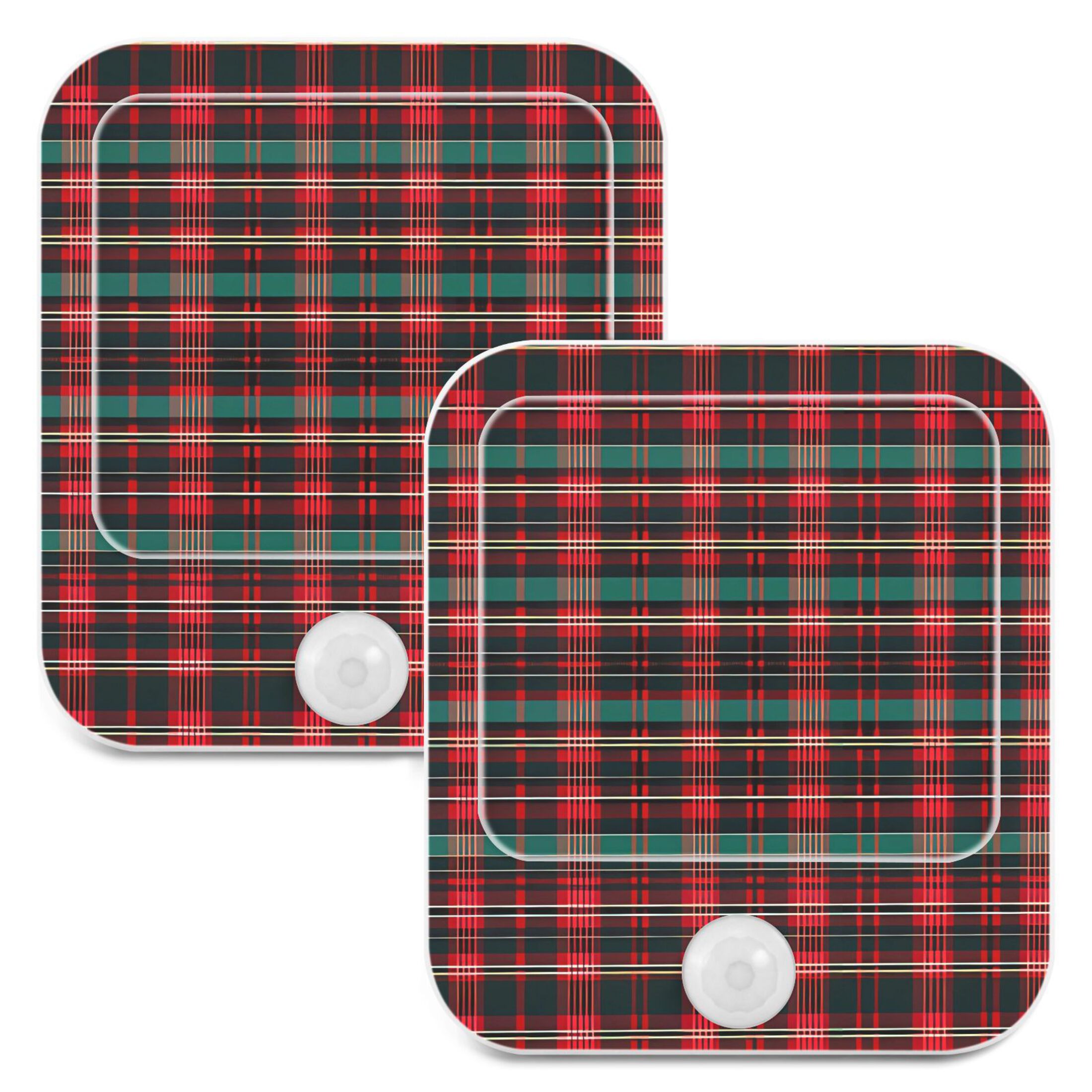 Red and Green Check Grid LED Motion Sensor Night Light Plug into Wall 2 ...