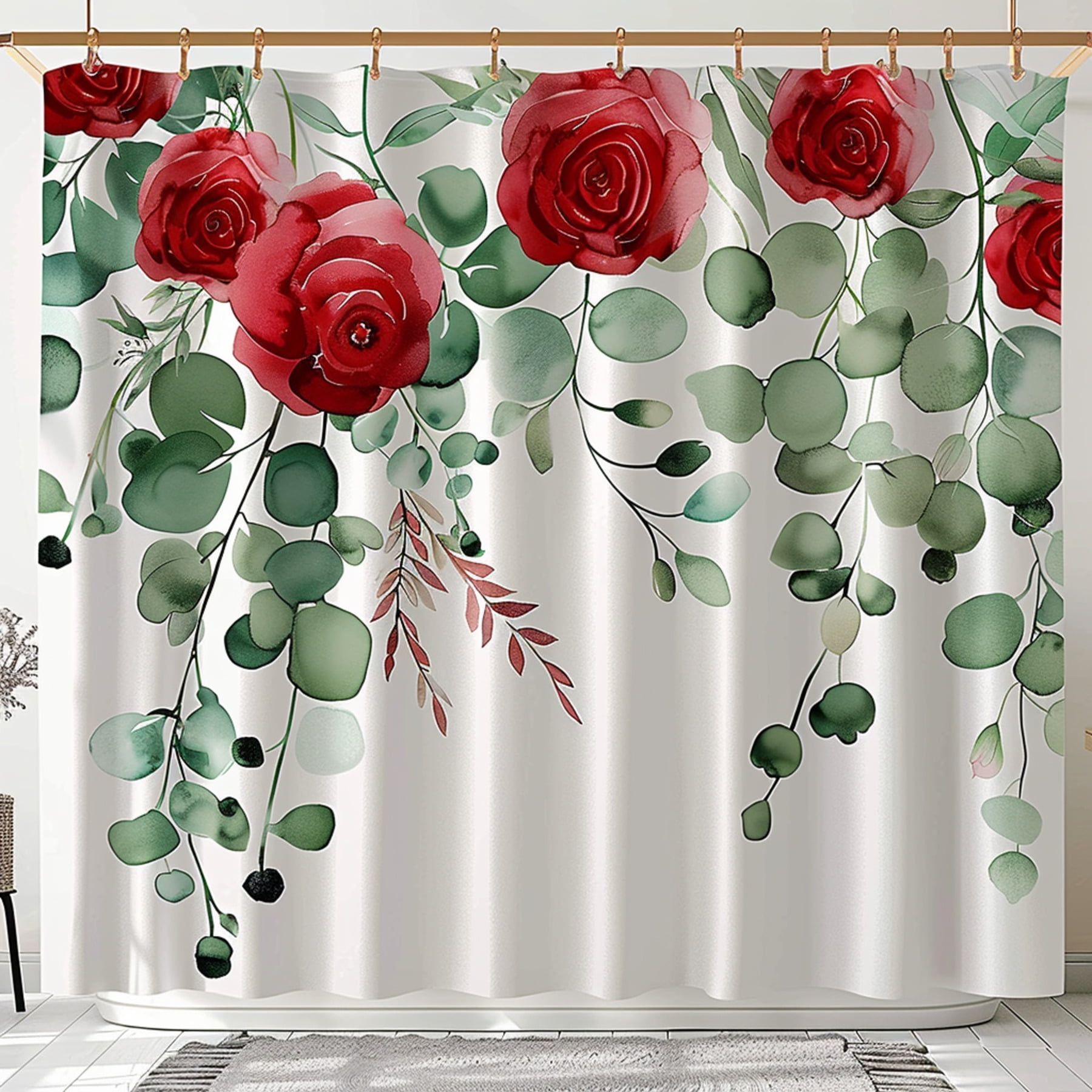 Red Rose Shower Curtain at Cynthia Chevalier blog