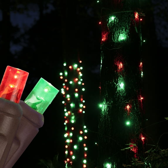 StretchNet Pro Christmas Net Lights - Red/Green, Expandable Tree Wrap ...
