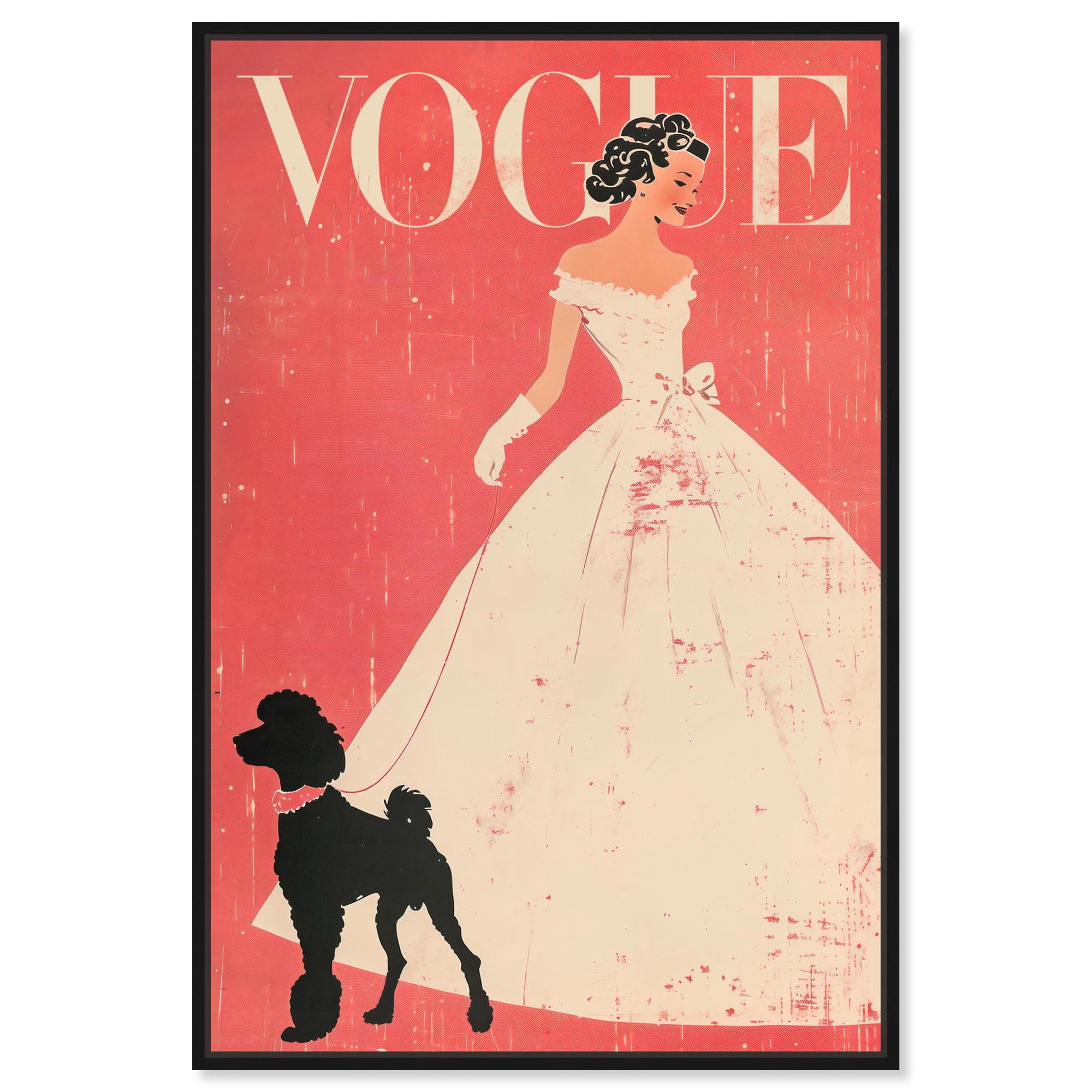 Red and Ivory Cover Canvas Retro Fashion Poster by Art Remedy, Black ...