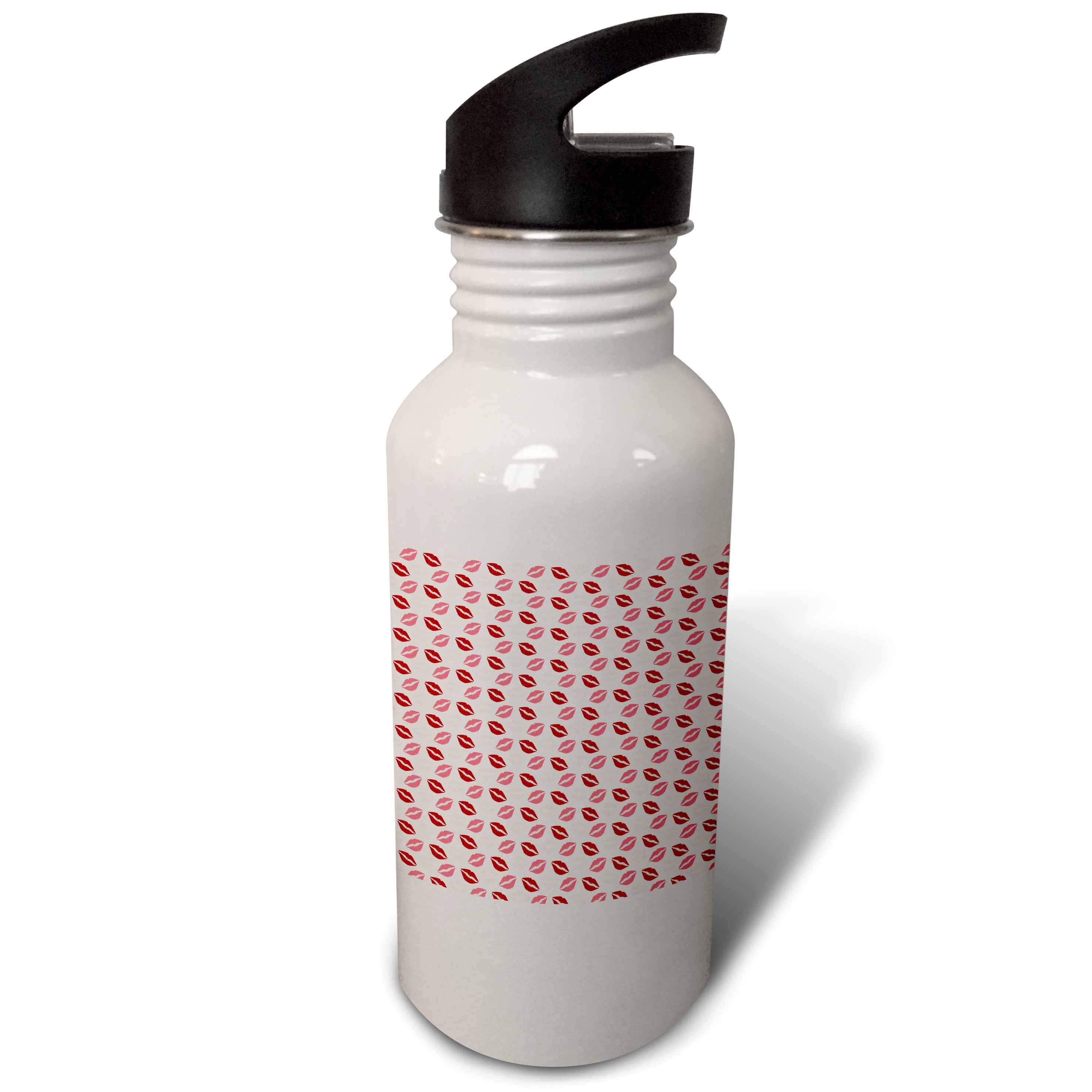 Red and Pink Kissing Lips Pattern 21 oz Sports Water Bottle wb-210899-1 ...