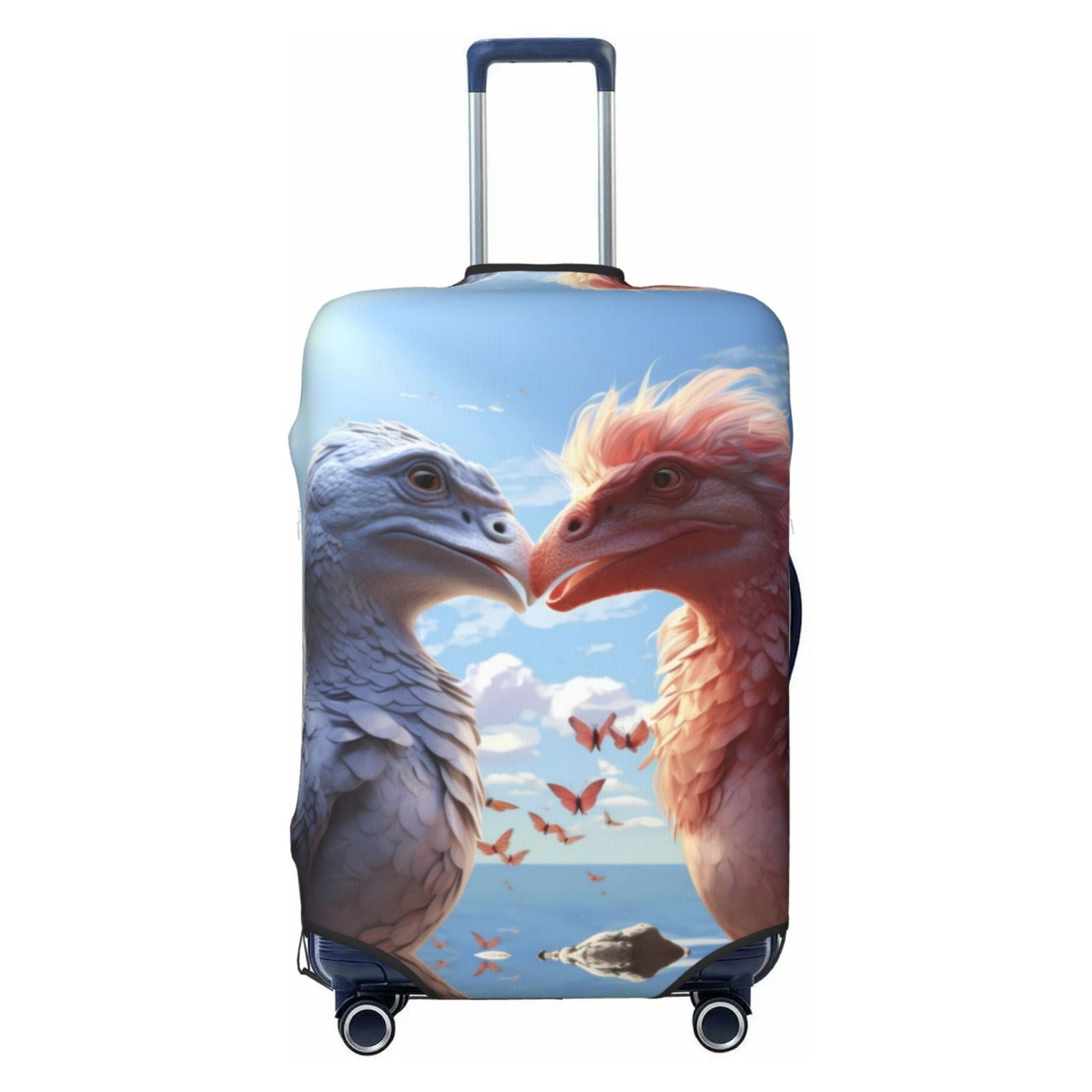 Red and White Bird Couple Luggage Cover for Travel Business Trip ...
