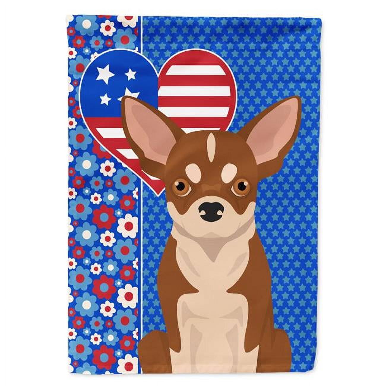 Red and White Chihuahua USA American Flag Garden Size 11.25 in x 15.5 ...