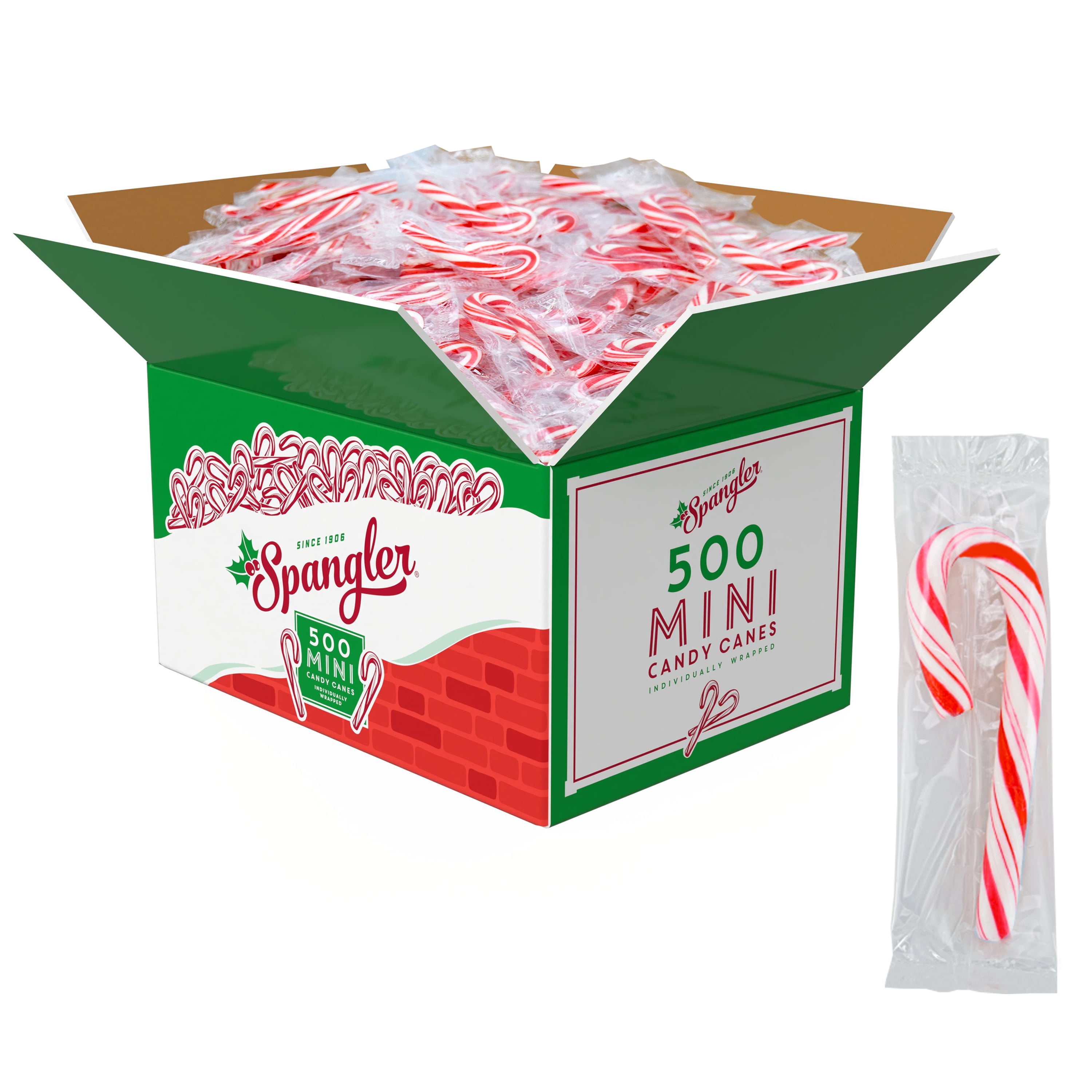 Spangler Mini Candy Canes in Peppermint Flavor, Red and White, Bulk 500 ...