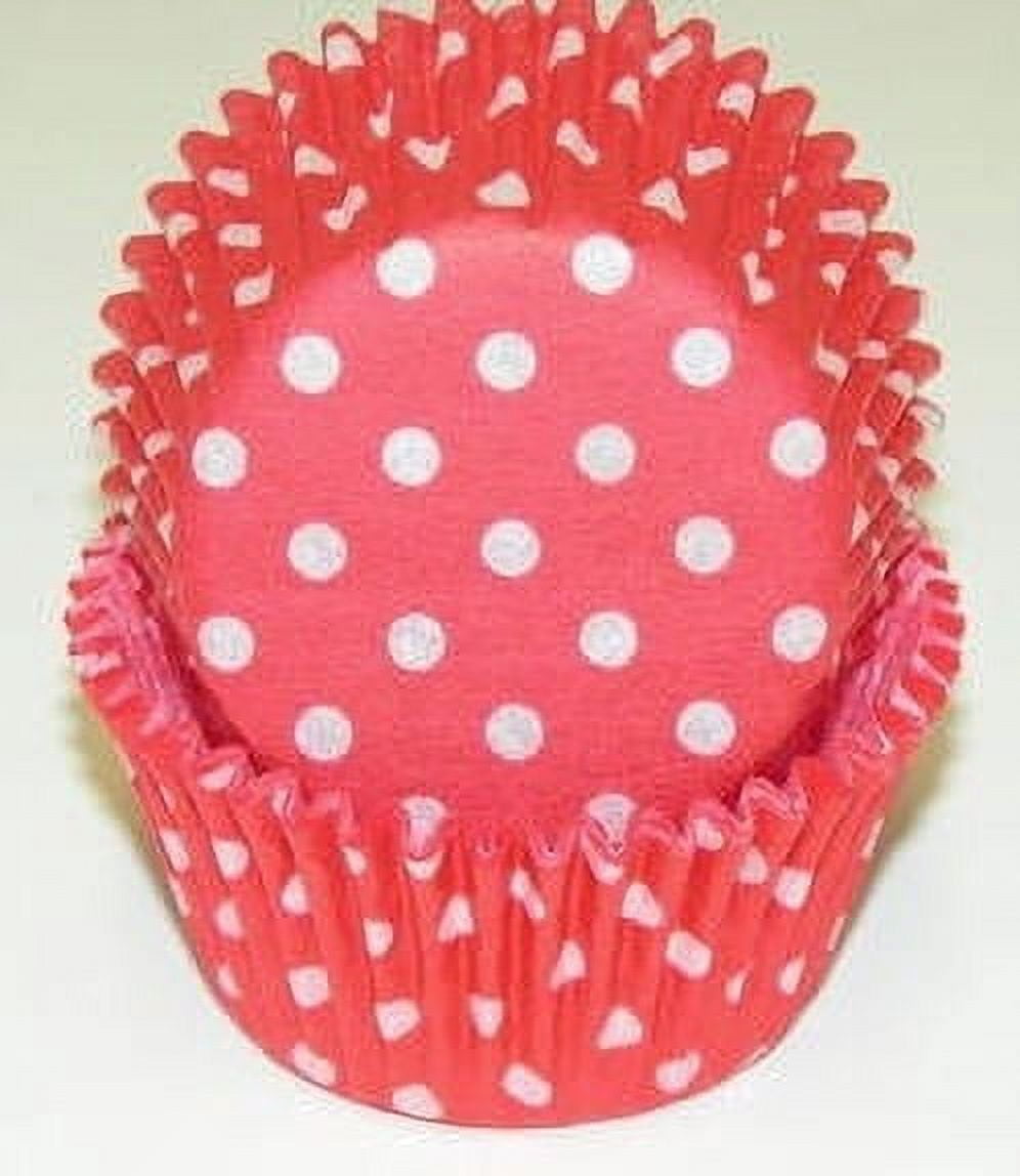 Red and White Polka Dot Cupcake Liners - Baking Cups -50pack - Walmart.com