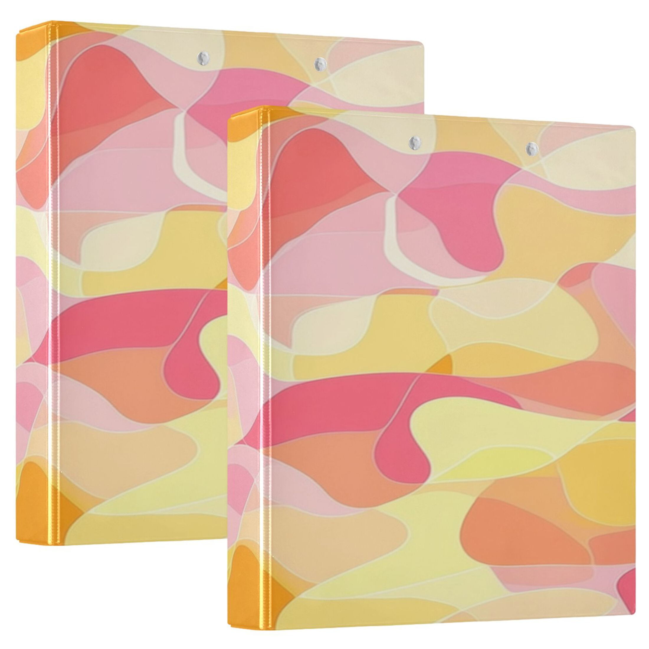 Red and Yellow Abstract 3 Ring Hardcover Binders 1.5in Round Rings for ...