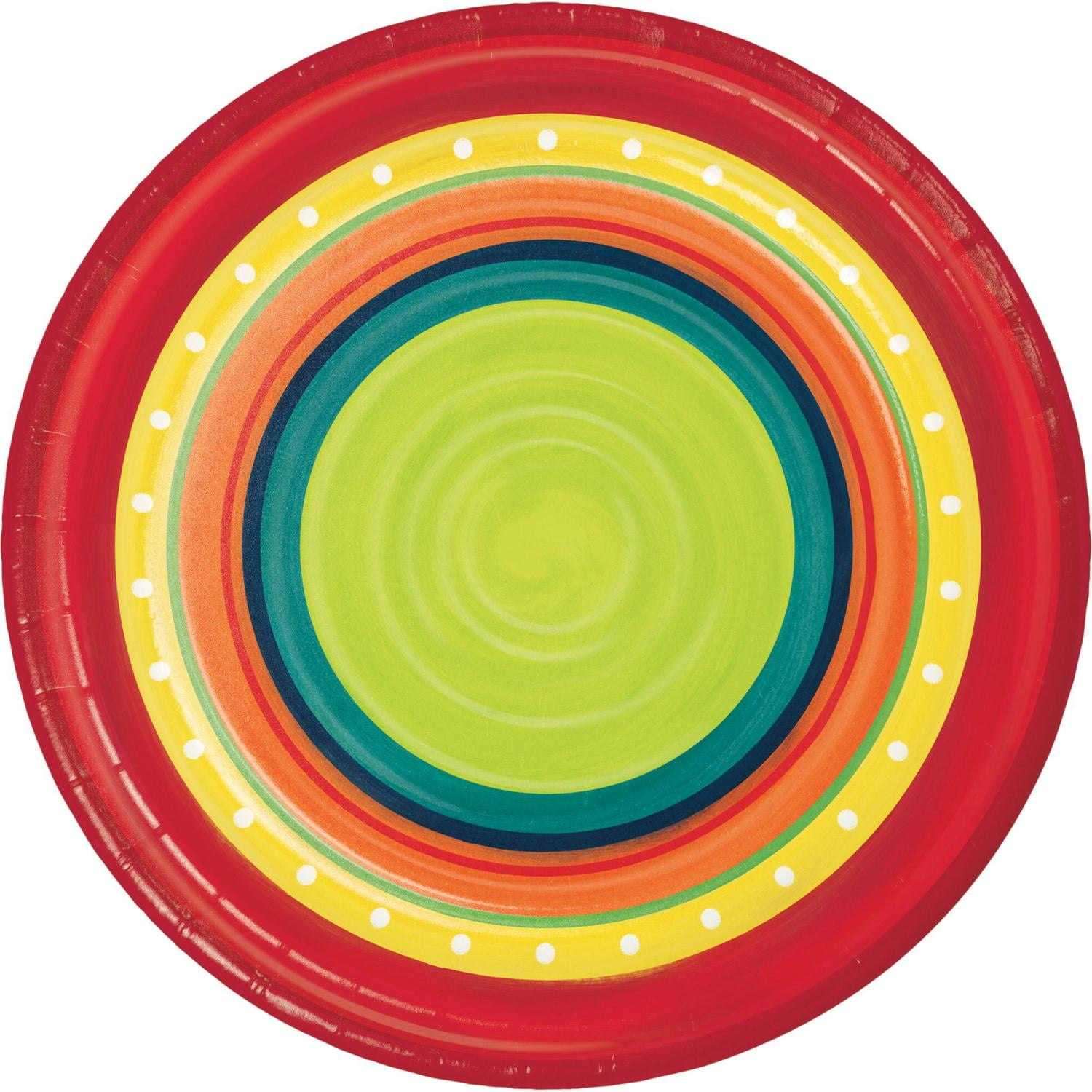 Red and Yellow Summer Stoneware Themed Decorative Round Luncheon Plate ...