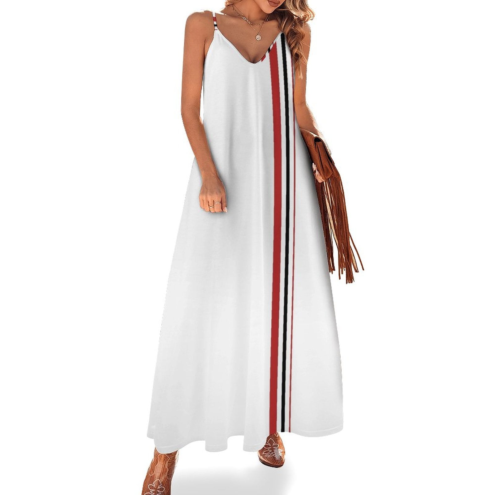Red and black vertical lines very 60's! Sleeveless Dress summer dresses ...