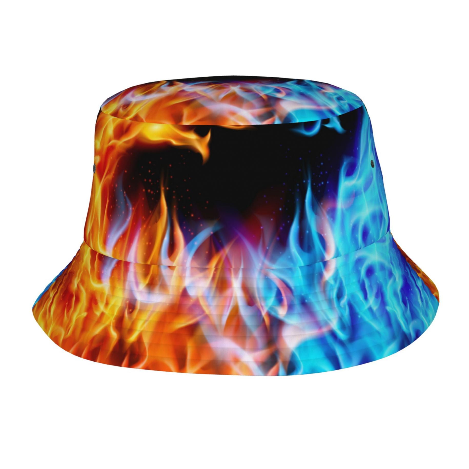 Red and blue dragon flame Bucket Hat for Men Women Fisherman Outdoor ...