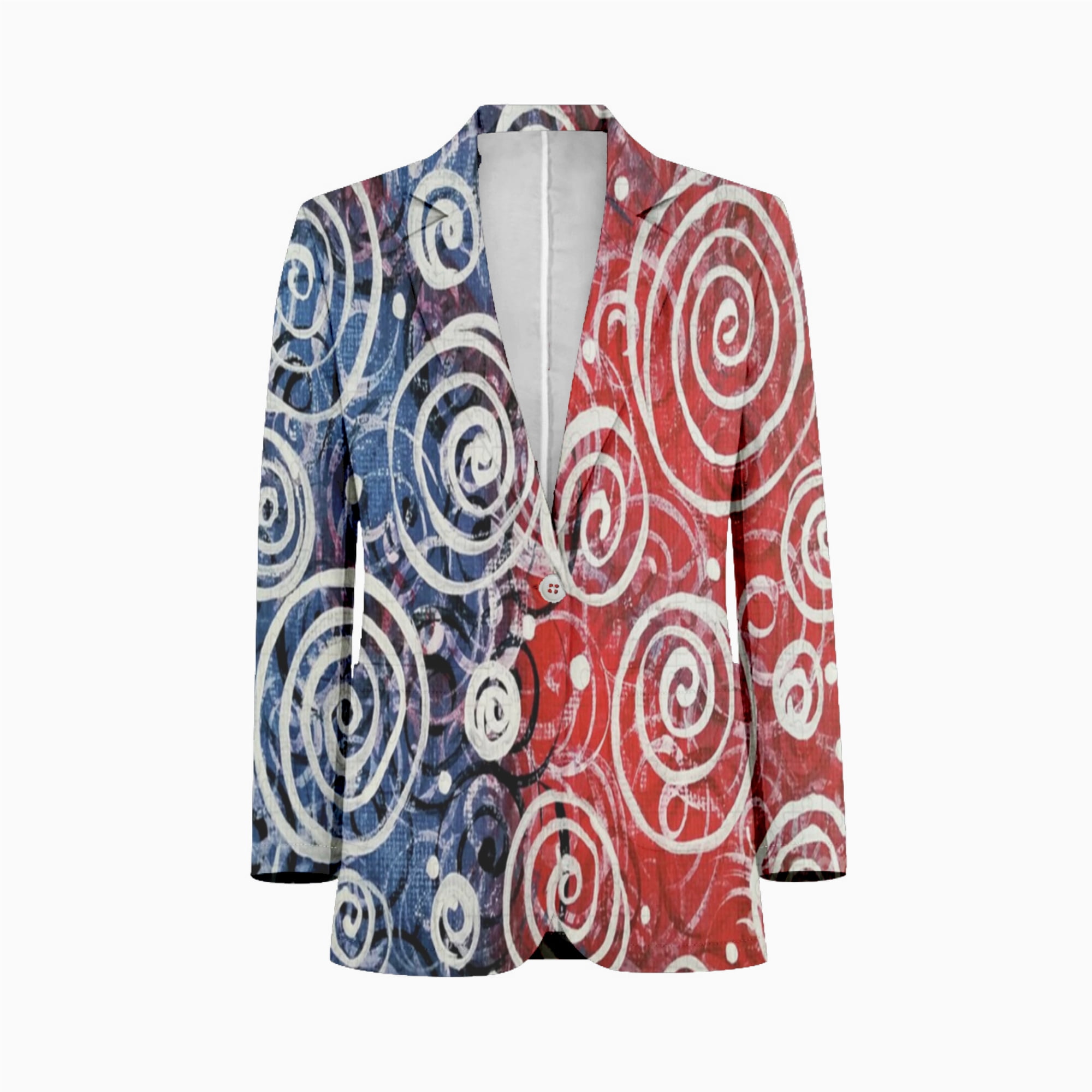 Red and blue painting Customized Men's Suits full man Shawl Collar ...