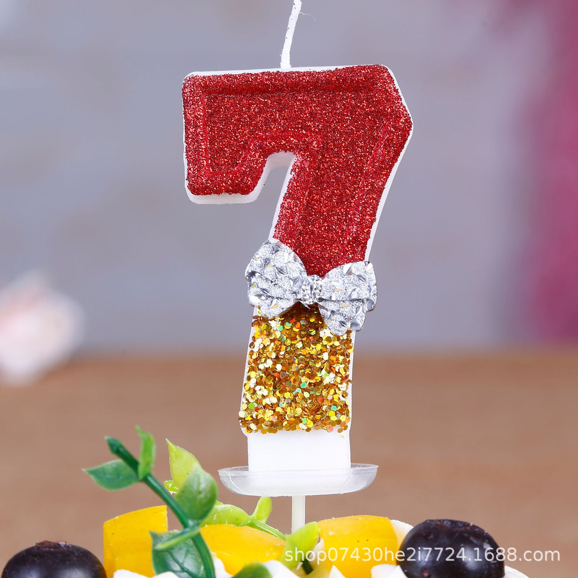 Red and gold bow tie digital candles Birthday cake candles party ...