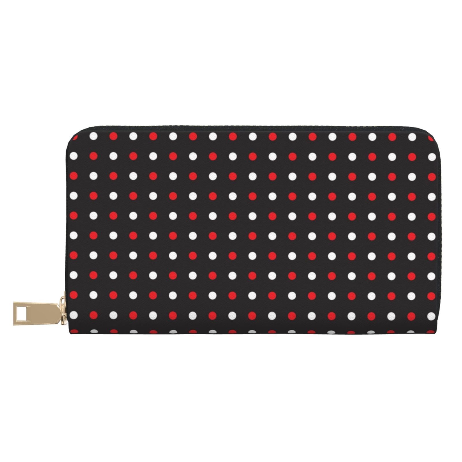 Red and white polka dots Wallet Women, Leather Bifold Multi Card Wallet ...