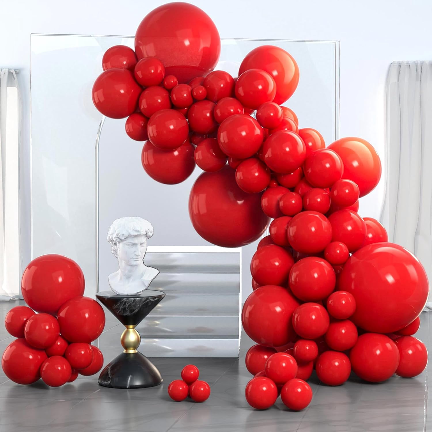 Red balloons, 85 pack, various sizes of 18 12 10 5-inch red balloon ...