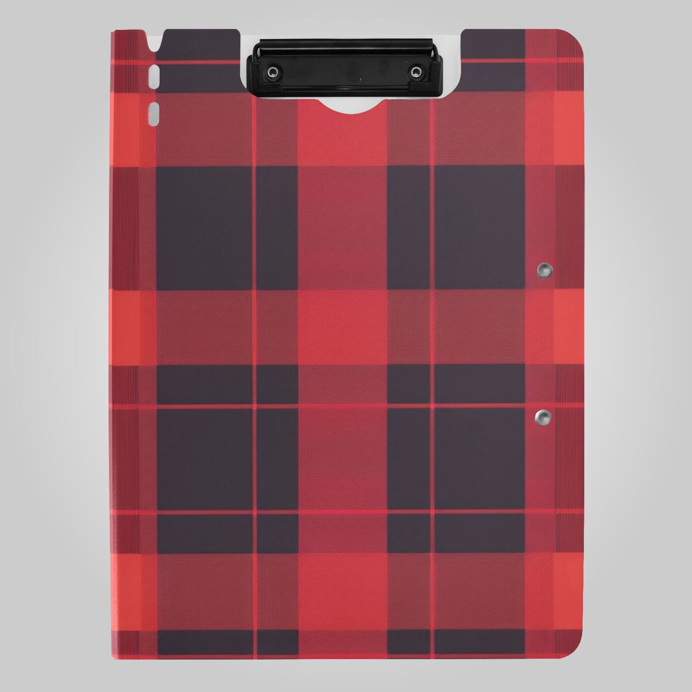 Red-black Plaid Foldable Binder Folder Clipboard with Pen Slot Double ...