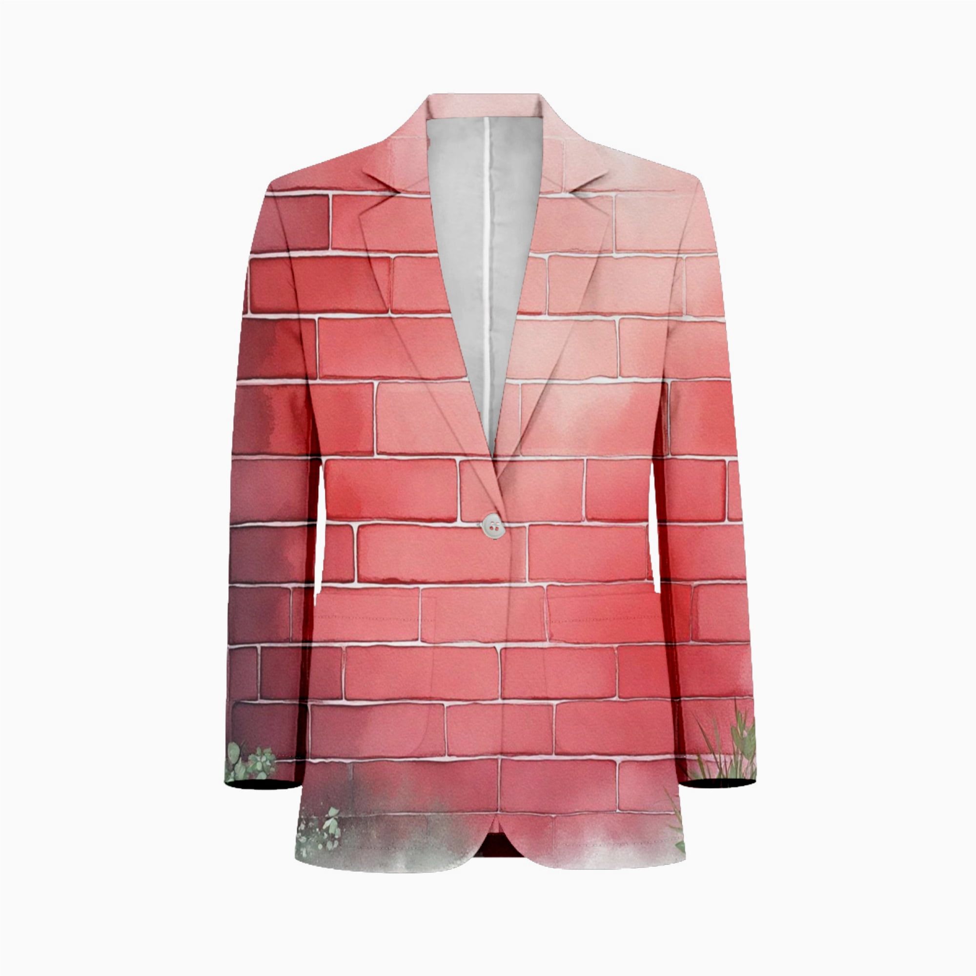 Red brick wall Grass Customized Men's Suits full man Shawl Collar ...