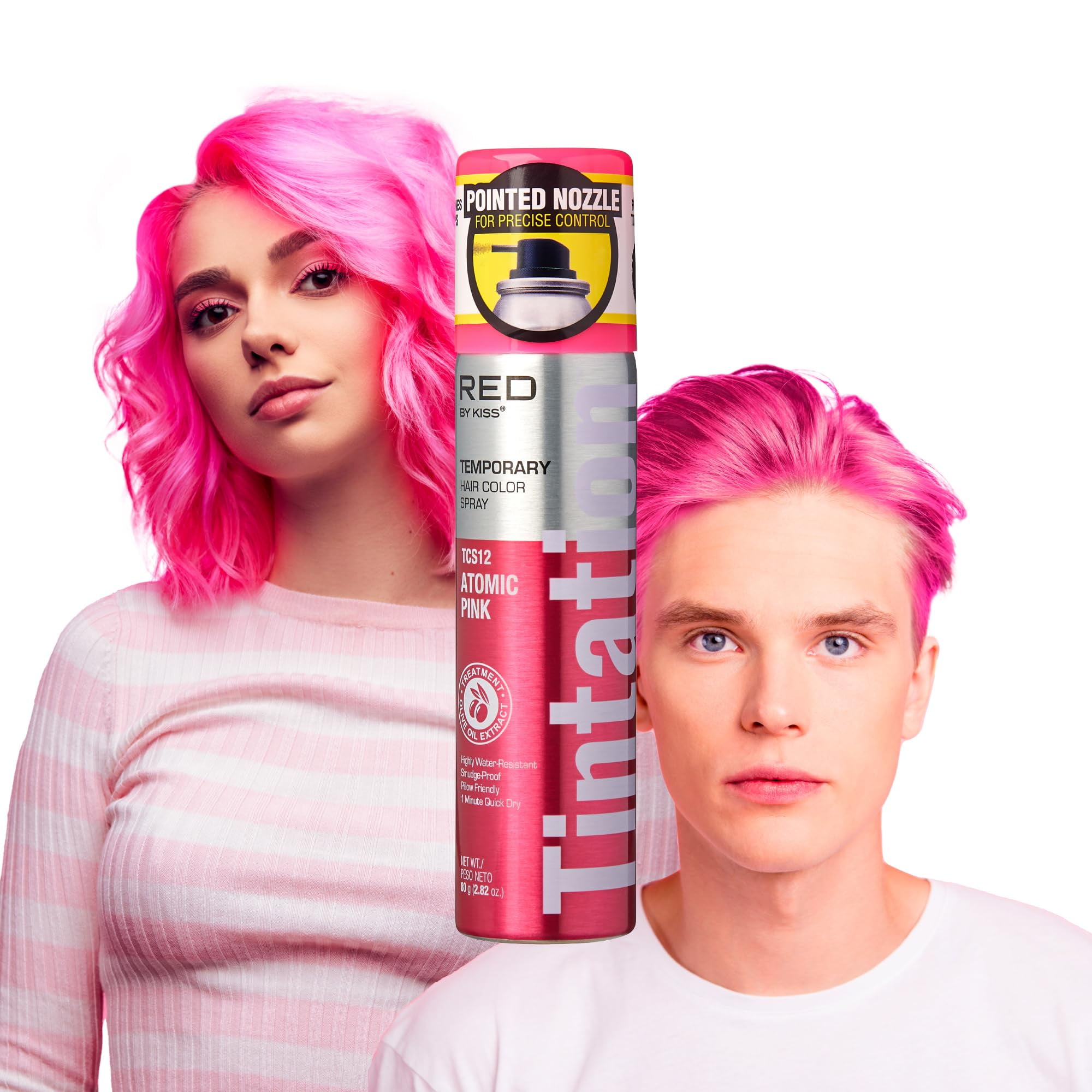 Red By Kiss Temporary Hair Color Dye Spray, Quick Dry & Smudge Proof ...