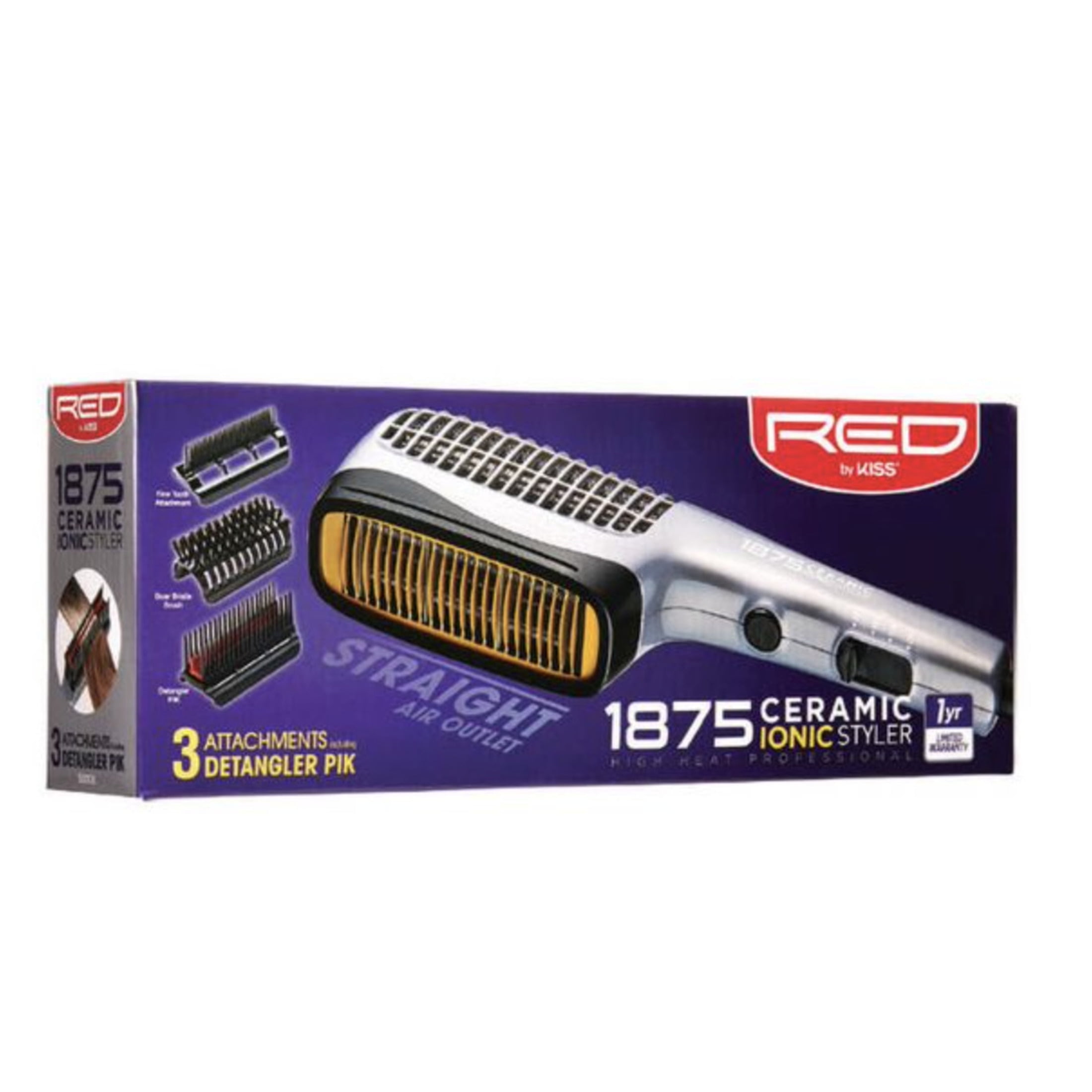 Red by Kiss 1875 Ceramic Ionic Styler #Bd02u - Walmart.com