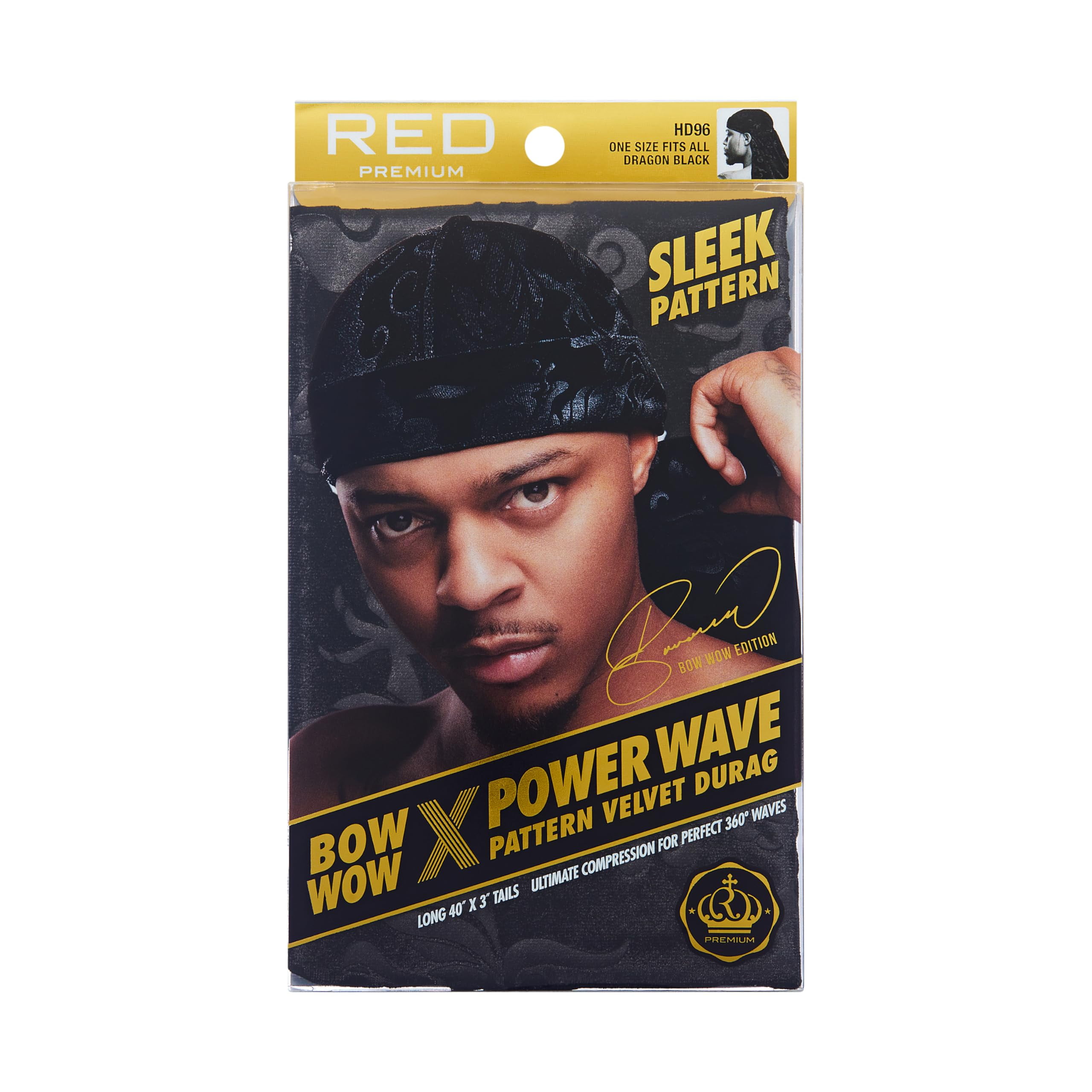 Red by Kiss Bow Wow X Power Wave Premium Pattern Velvet Durag, Soft ...