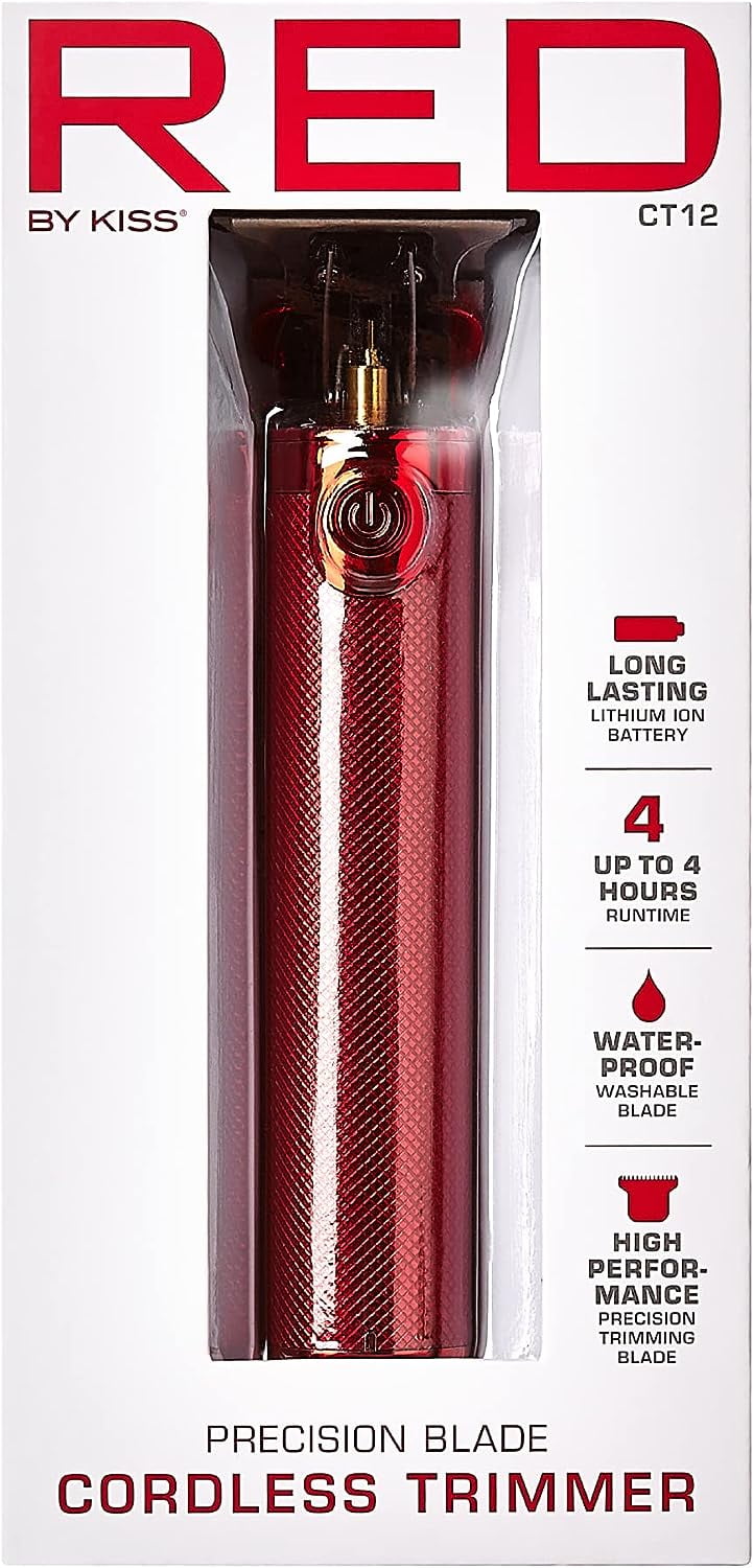 Red by Kiss Hair Trimmer for Men Precision Blade Cordless Trimmer Mens ...