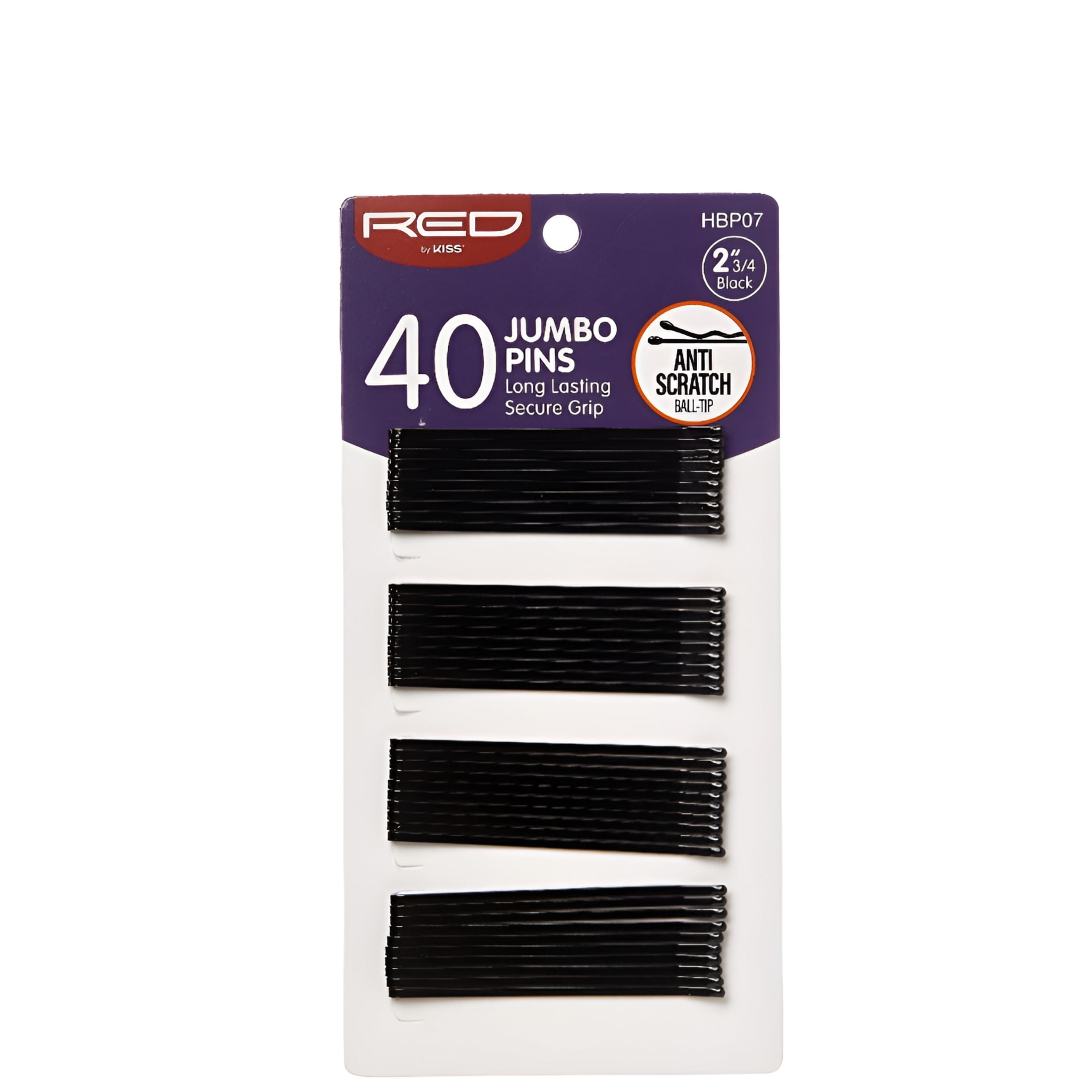 Red by Kiss Jumbo Pins 40 Ct 2 3/4" Black #Hb07 - Walmart.com