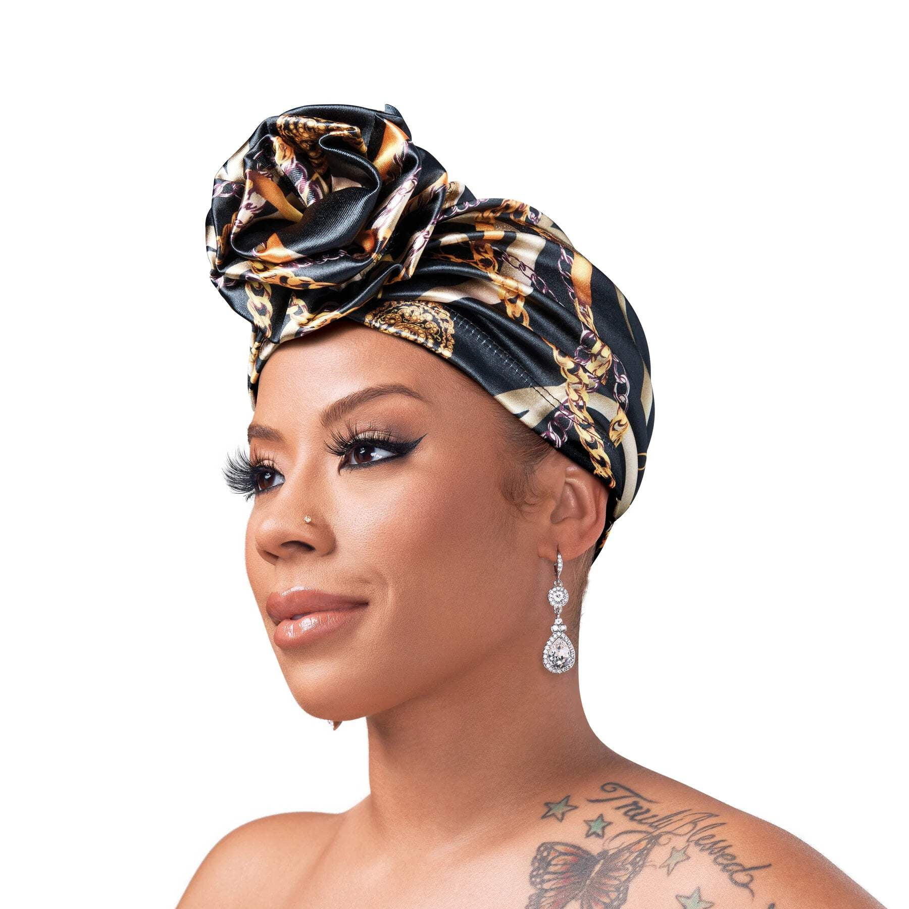 KISS Keyshia Cole Top Knot Turban, Satin Silk Hat, Ultra Stretchy, Slip ...