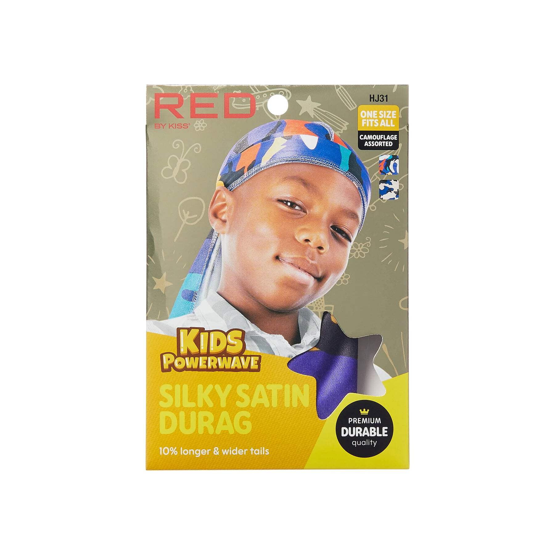 Red by Kiss Kids Sating Durags Powerwave Kids Durags Long Tail and Wide ...