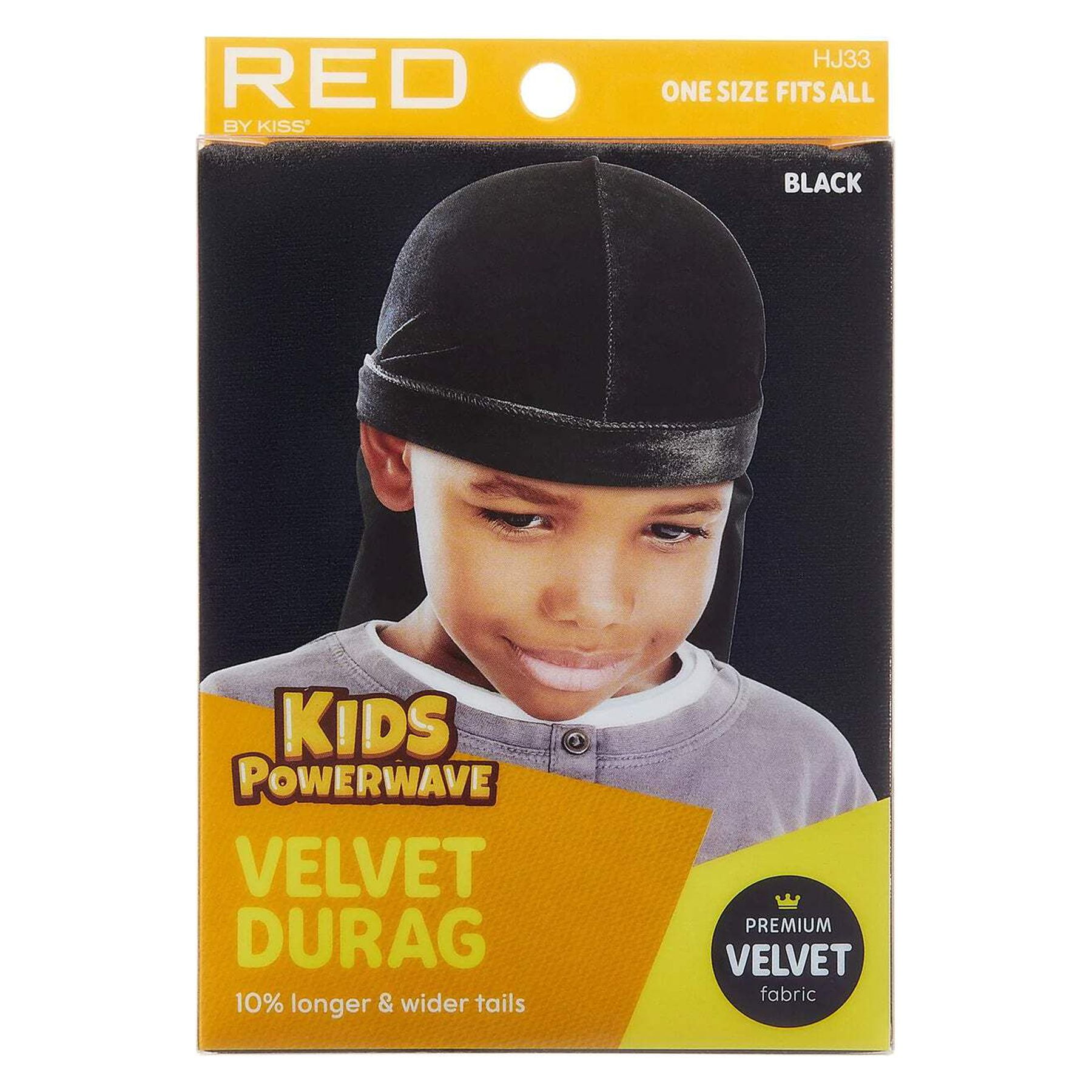 Red by Kiss Kids Powerwave Velvet Durag (HJ33 BLACK) - Walmart.com