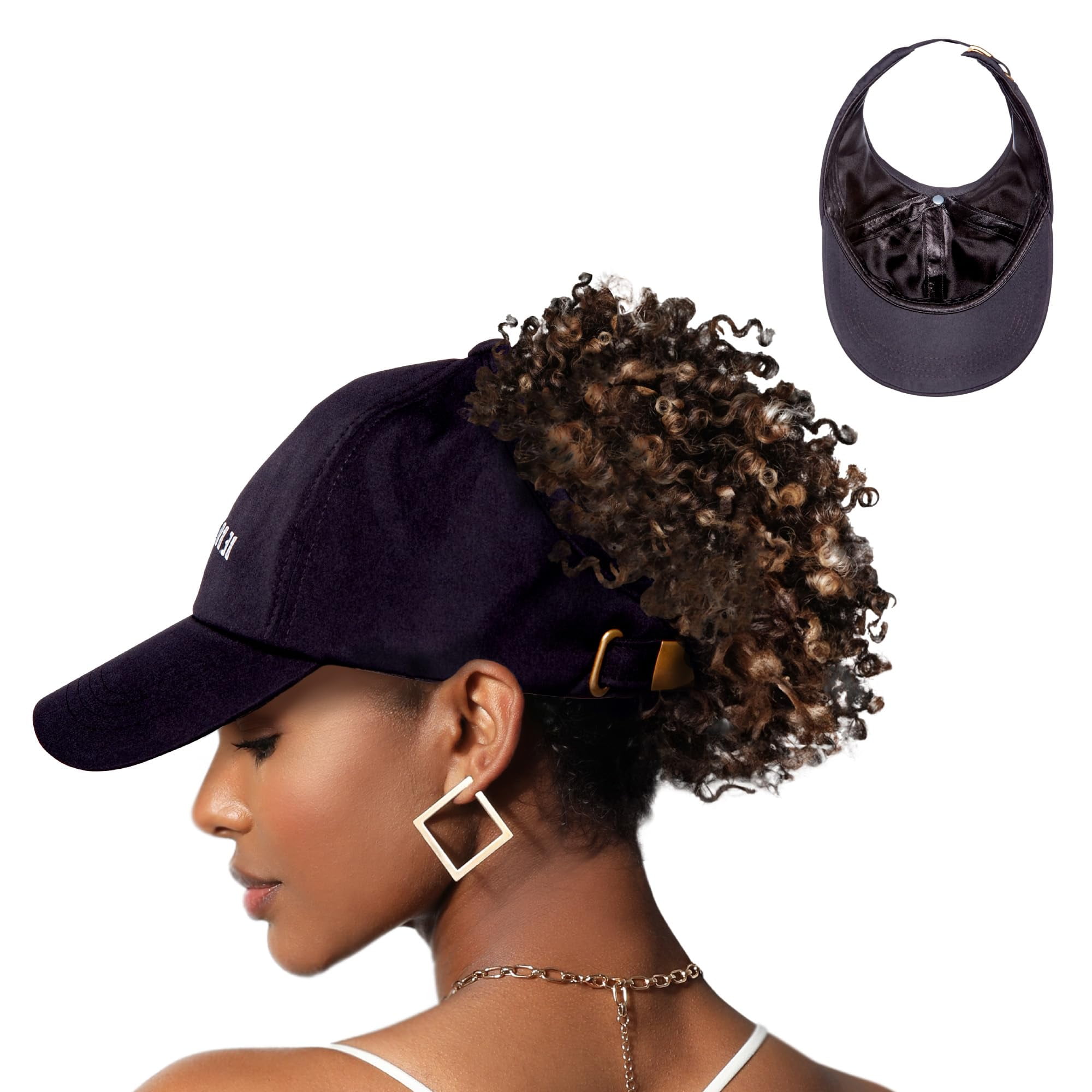 Red by Kiss Satin-Lined Backless Baseball Cap, Comfortable Fit ...