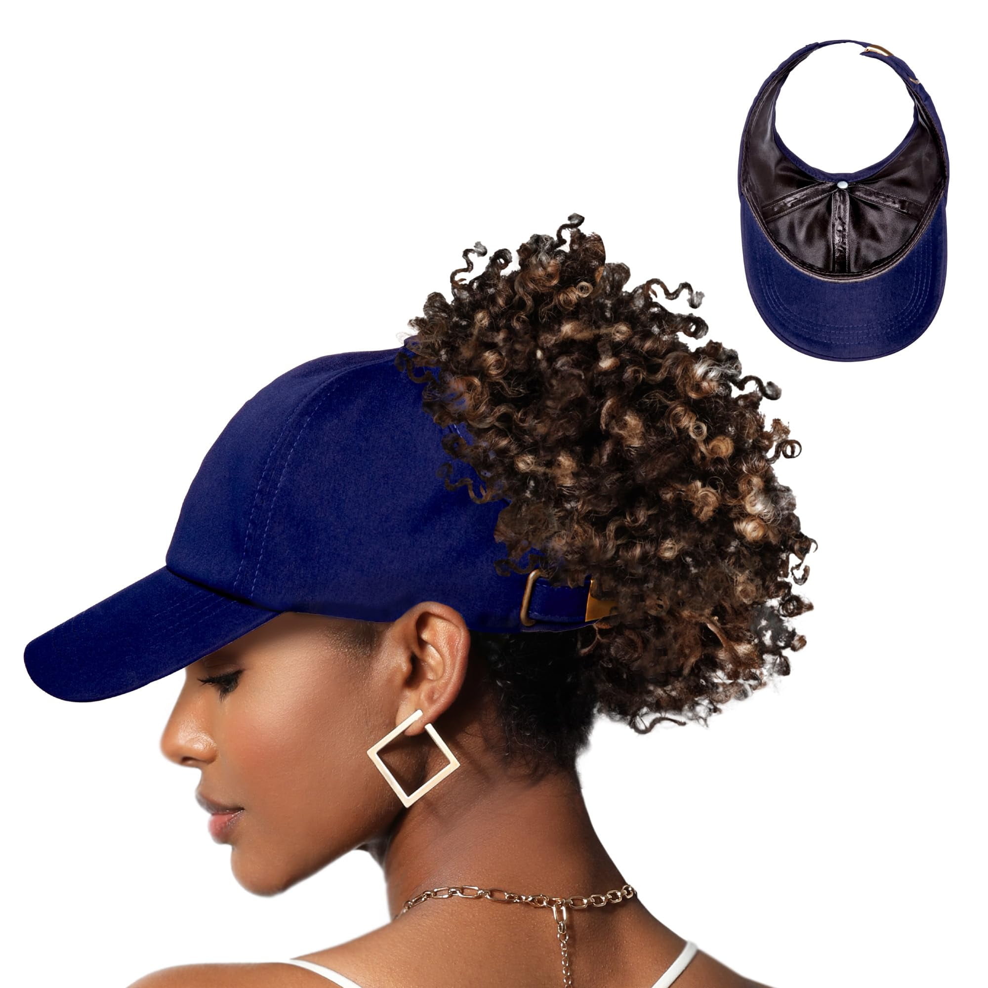 Red by Kiss Satin-Lined Backless Baseball Cap, Comfortable Fit ...