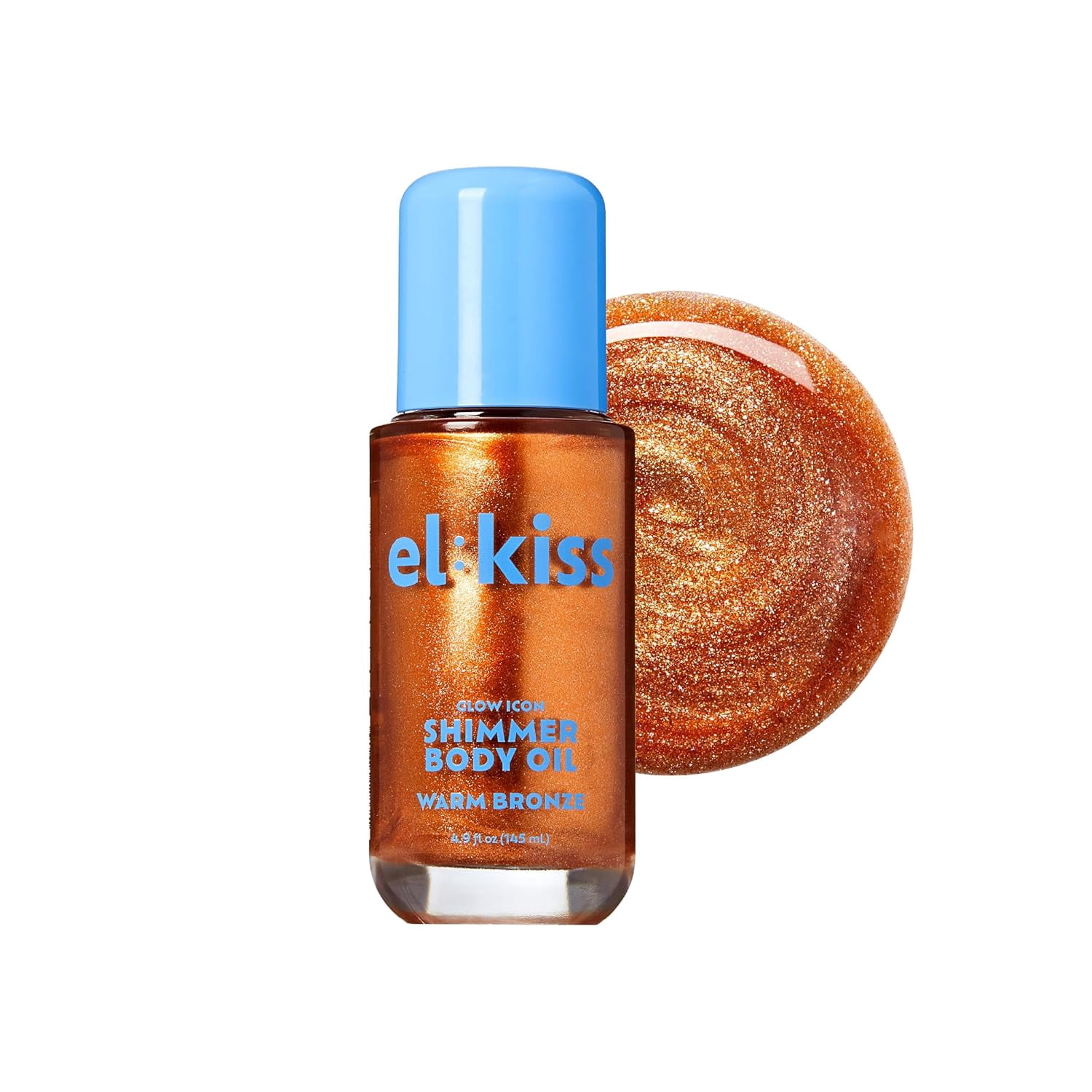 EL:KISS Glow Icon Shimmer Body Oil, Warm Bronze, Lightweight ...