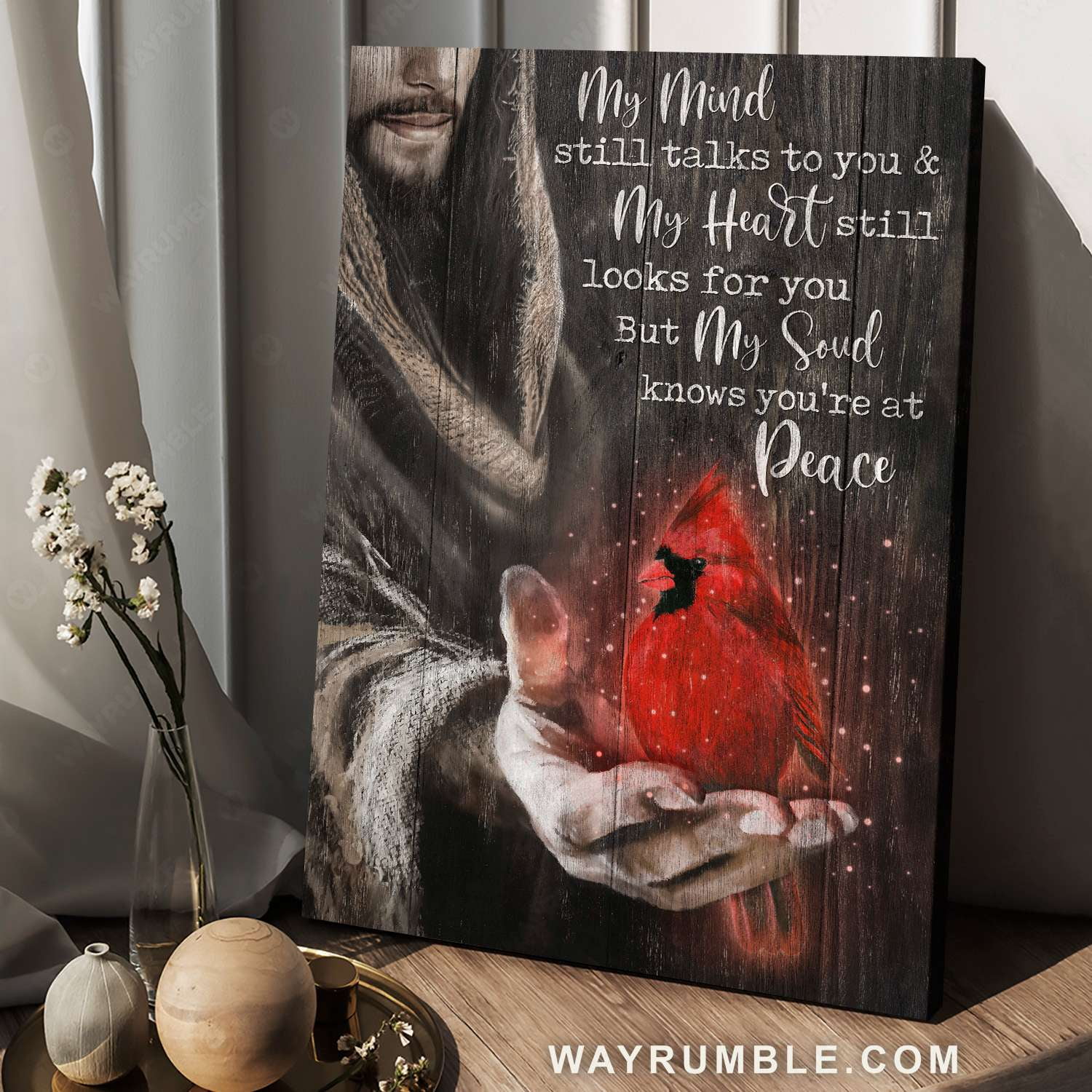 Red cardinal, Jesus hand, My soul knows you're at peace - Heaven ...