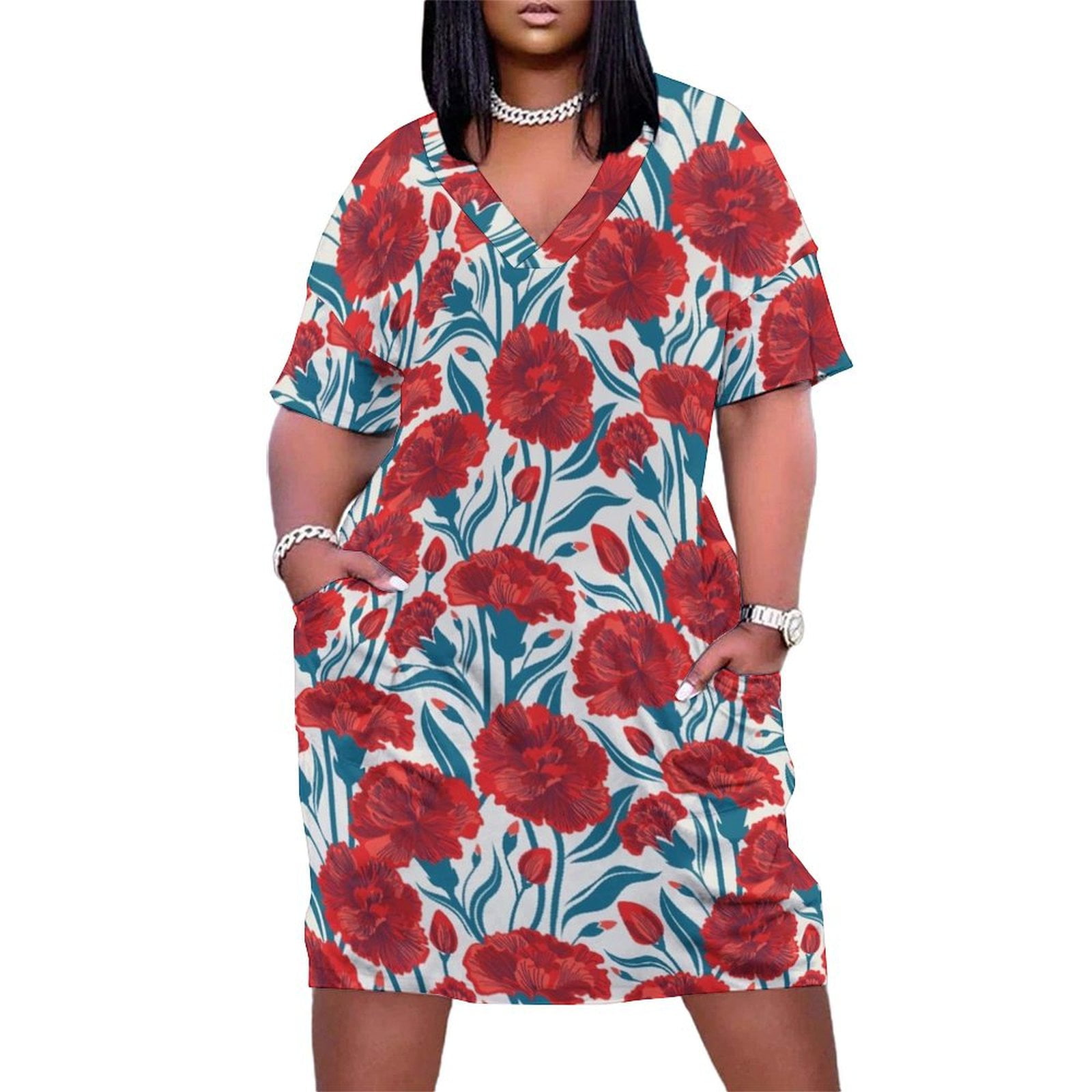 Red carnation flowers // beige background vivid red coral and peacock ...