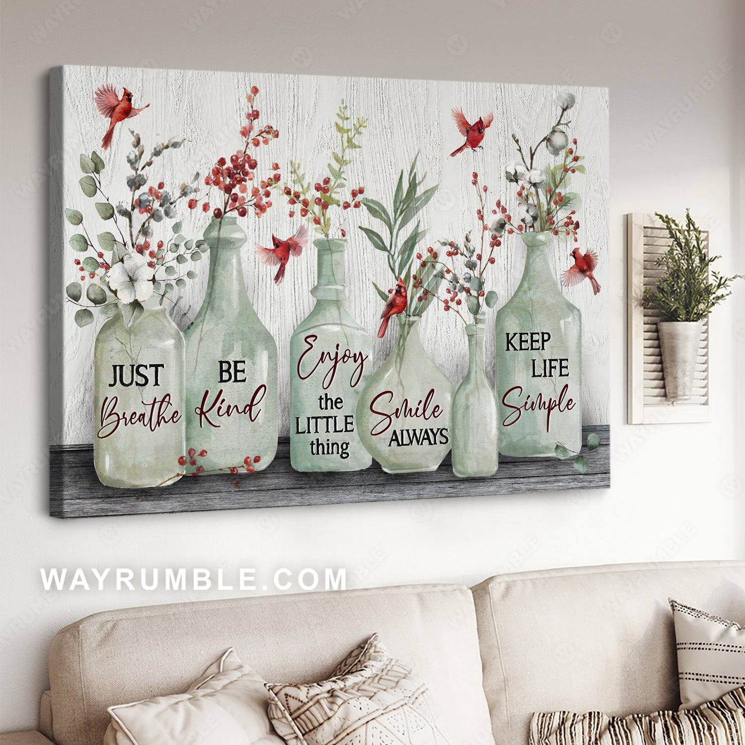 Red cranberry, Pretty cardinal, Crystal vase, Just breathe, Be kind ...