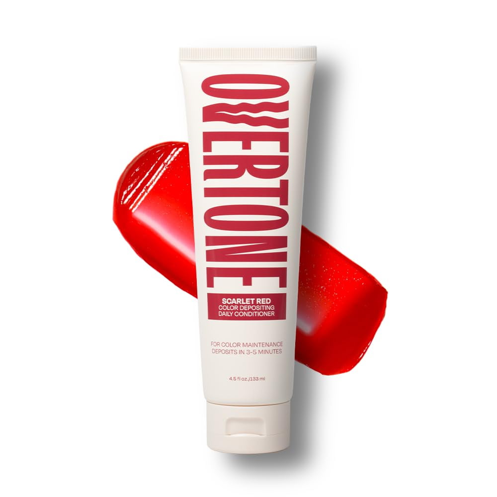 Overtone Temporary Haircolor Daily Color Glaze Conditioner, Scarlet Red ...