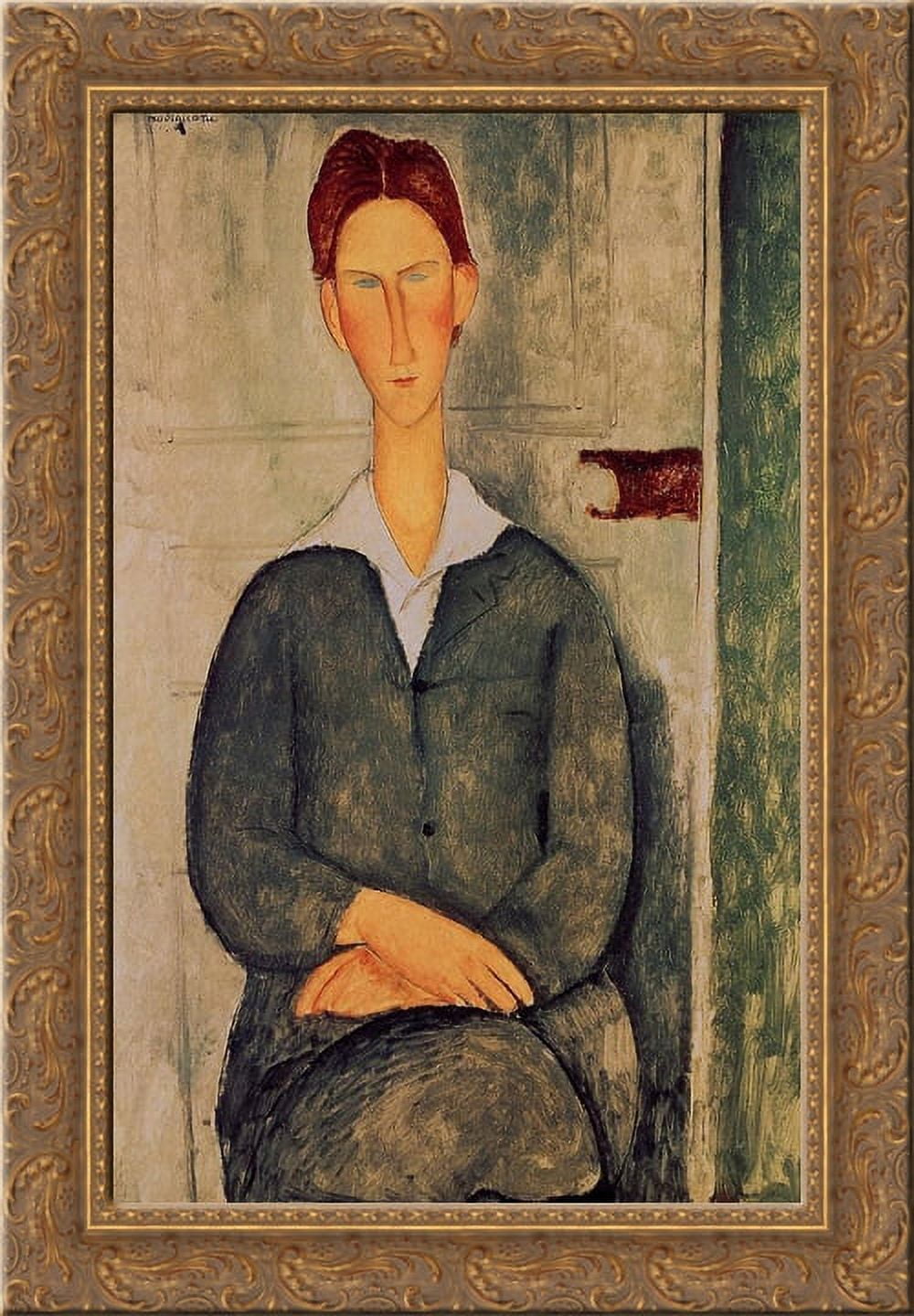 Red haired young man 19x24 Gold Ornate Wood Framed Canvas Art by ...